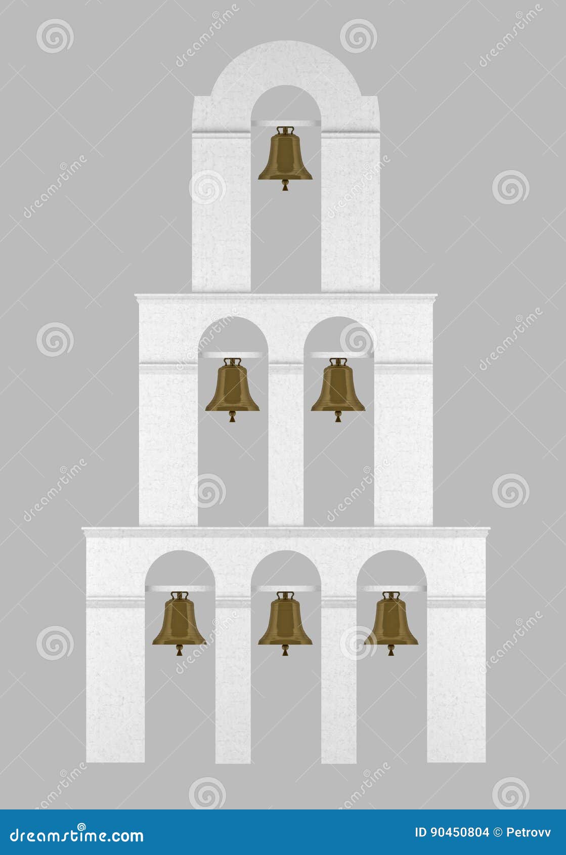 Bell Tower Front View 3d Rendering Stock Illustration - Illustration of ...