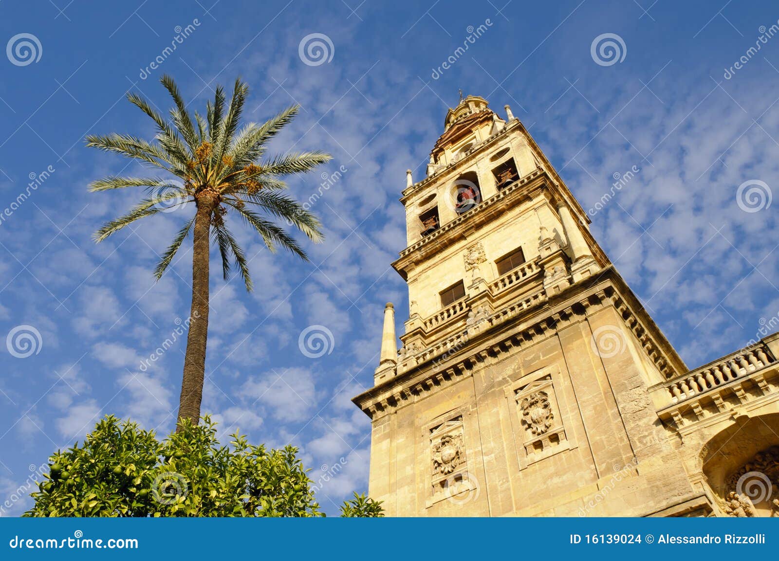 The Bell Tower of the Great Mosque in Cordoba Stock Photo - Image of ...
