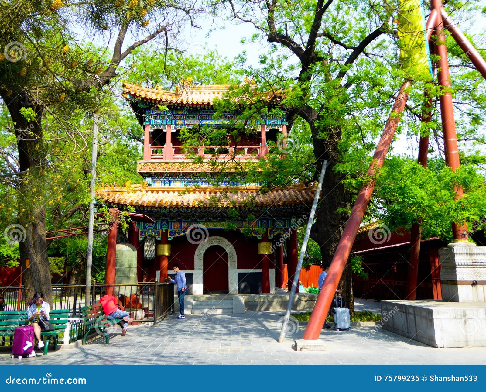Bell Tower Inside the Lama Temple Editorial Image - Image of campanile ...