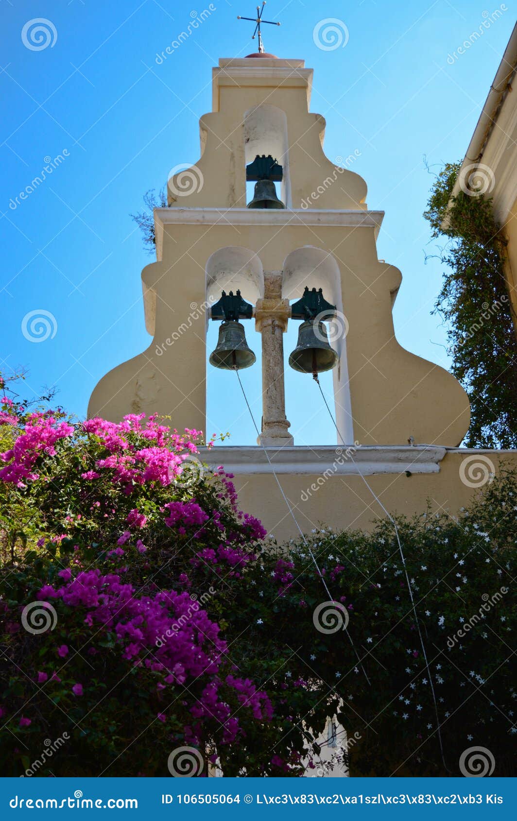 Bell-tower of the Paleokastritsa Monastery Stock Photo - Image of ...