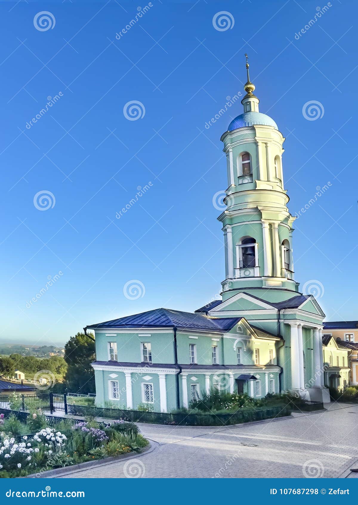 Bell Tower in Optina Pustyn Stock Photo - Image of belfry, cityscape ...