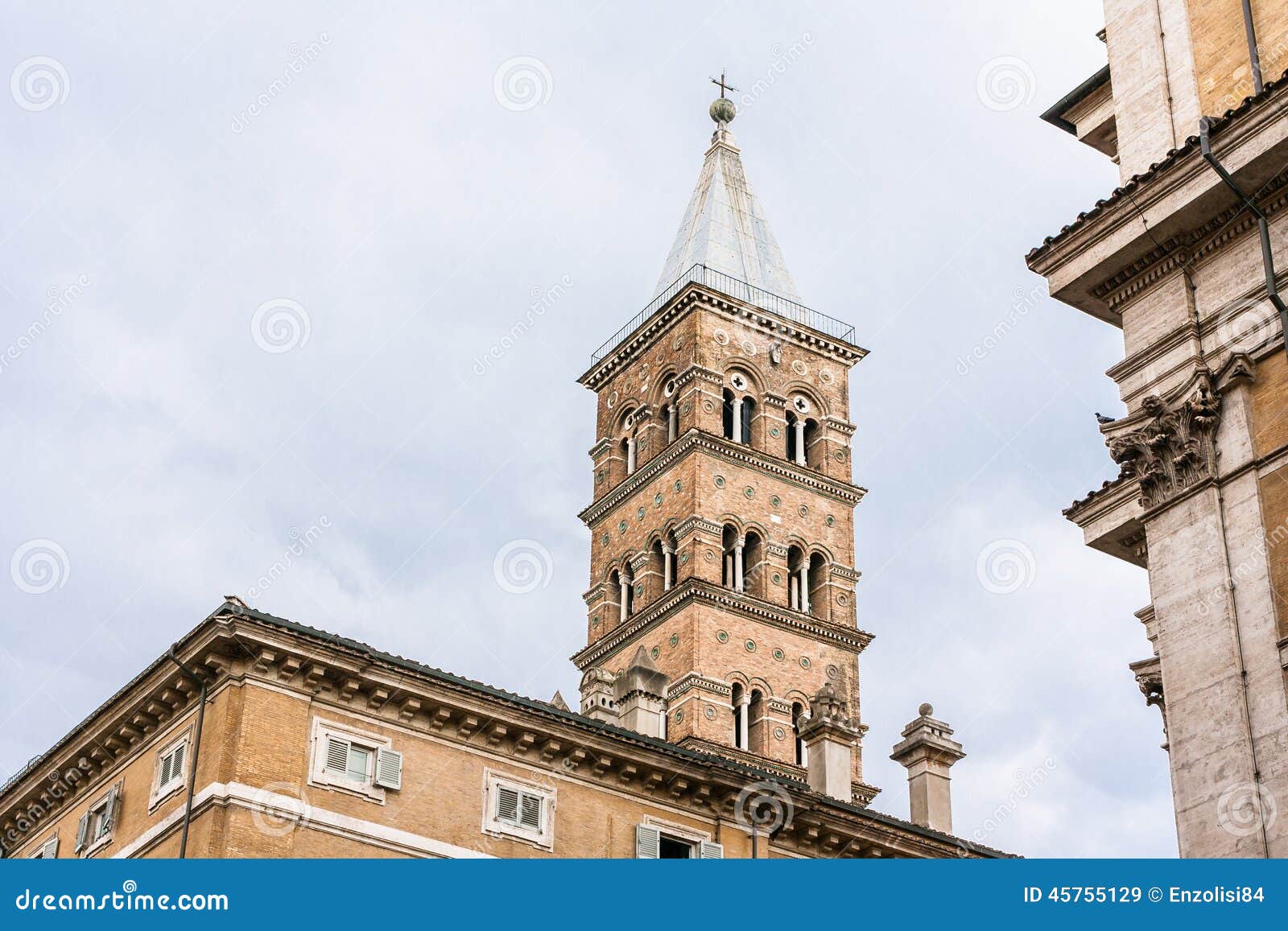 Bell Tower of Santa Maria Maggiore in Rome Stock Image - Image of ...