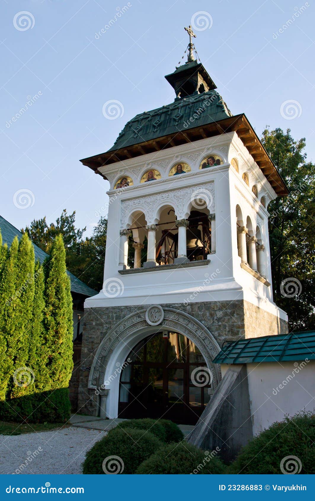 The Bell Tower at the Sinaia Monastery Stock Image - Image of jesus ...