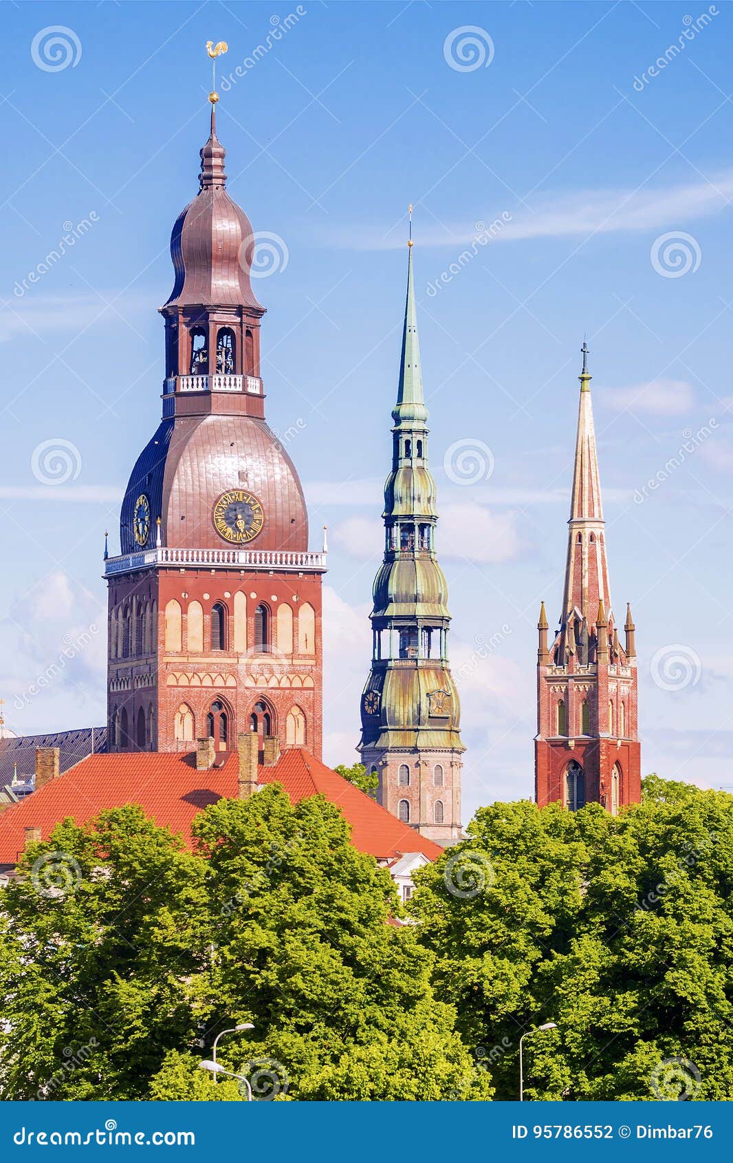 Bell-towers of Riga Cathedrals, Latvia Stock Photo - Image of belfry ...