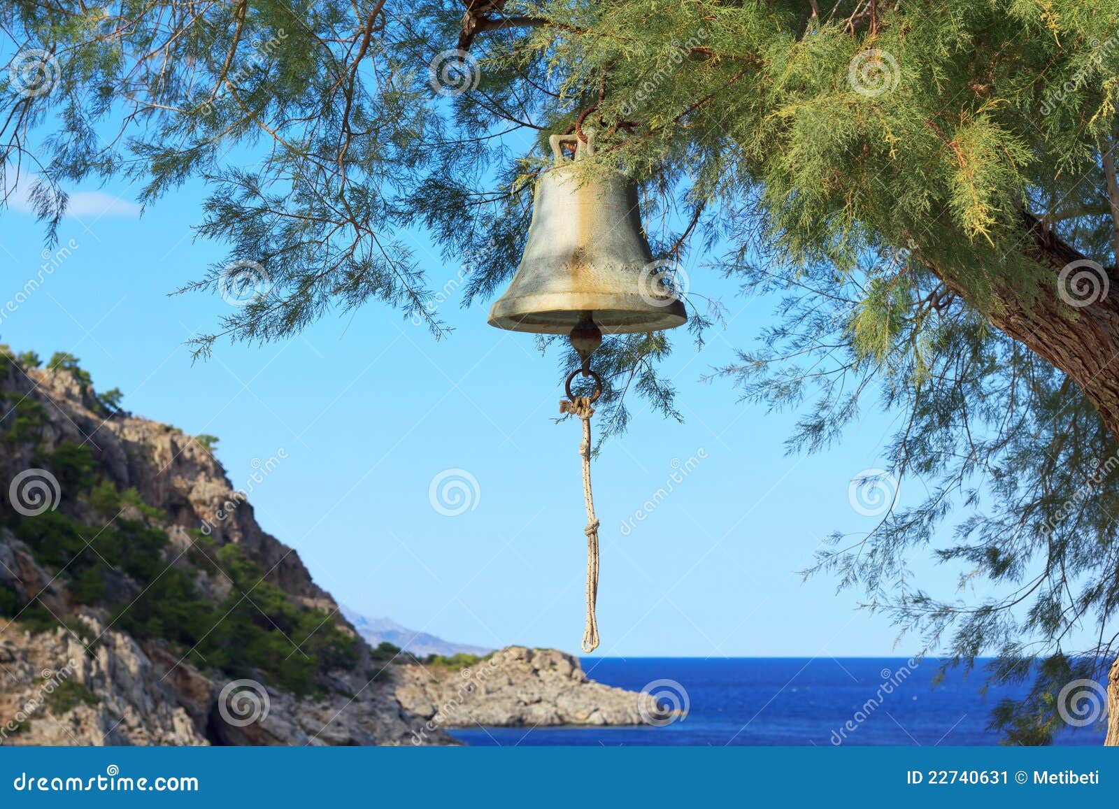 Bell in the Tree stock image. Image of grey, coniferous - 22740631