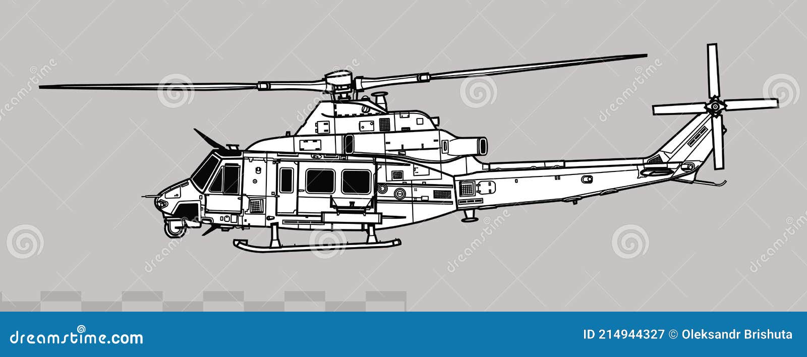 Bell UH-1Y Venom. Vector Drawing Of Utility Helicopter. | CartoonDealer ...
