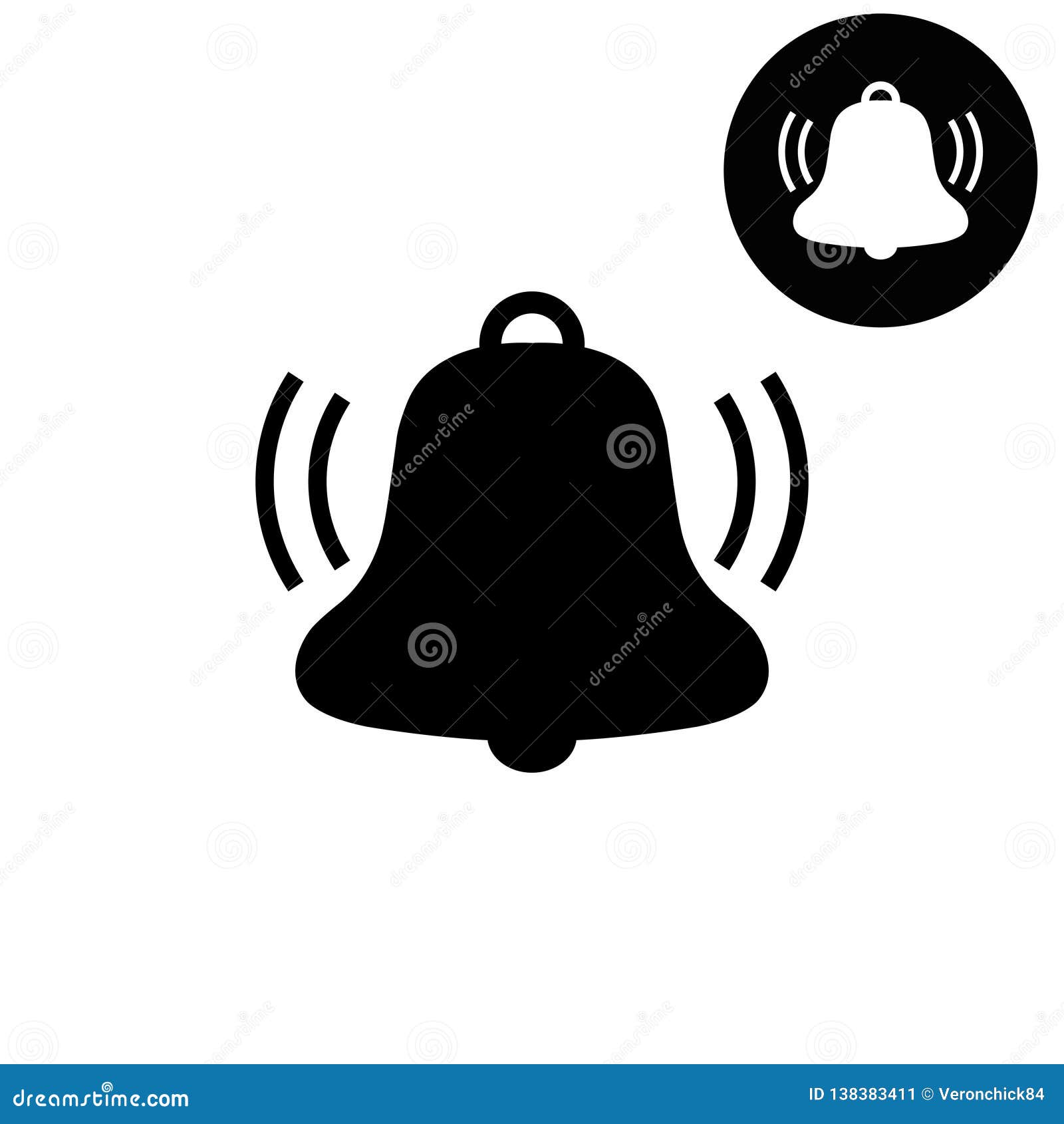 Bell - white vector icon stock vector. Illustration of bell - 138383411