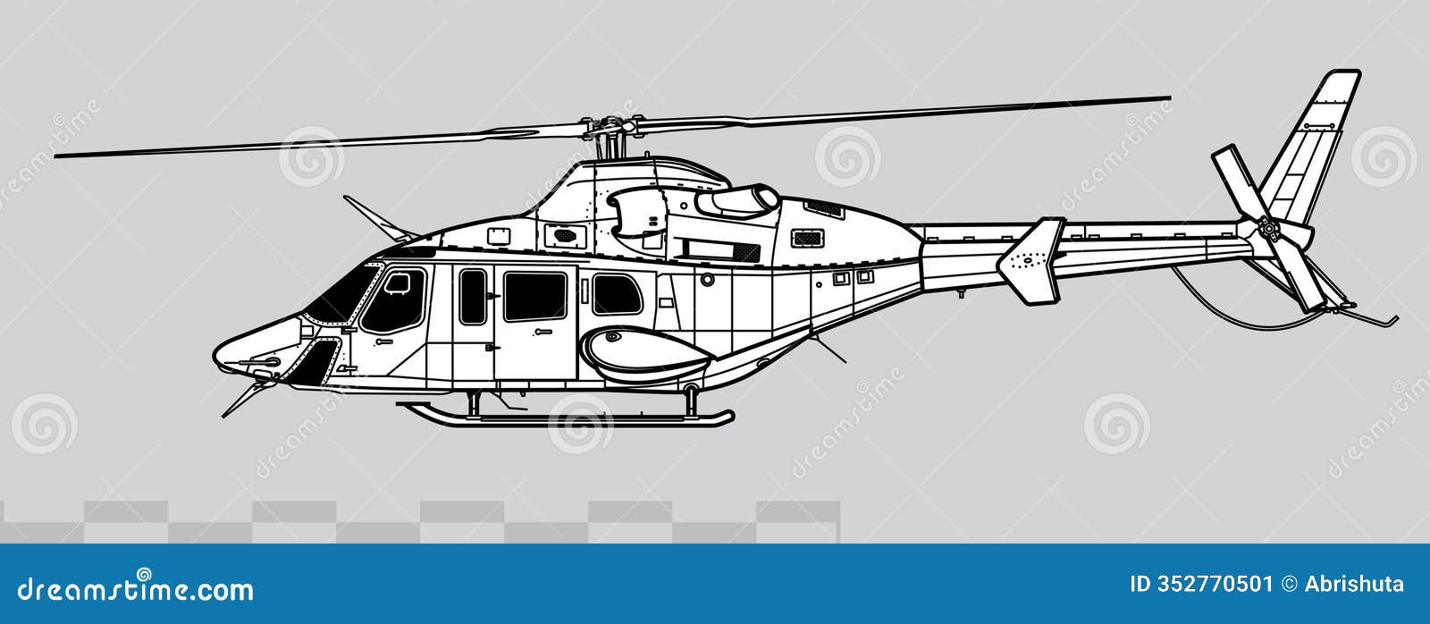 Bell 430. Vector Drawing of Medium Utility Helicopter Stock ...