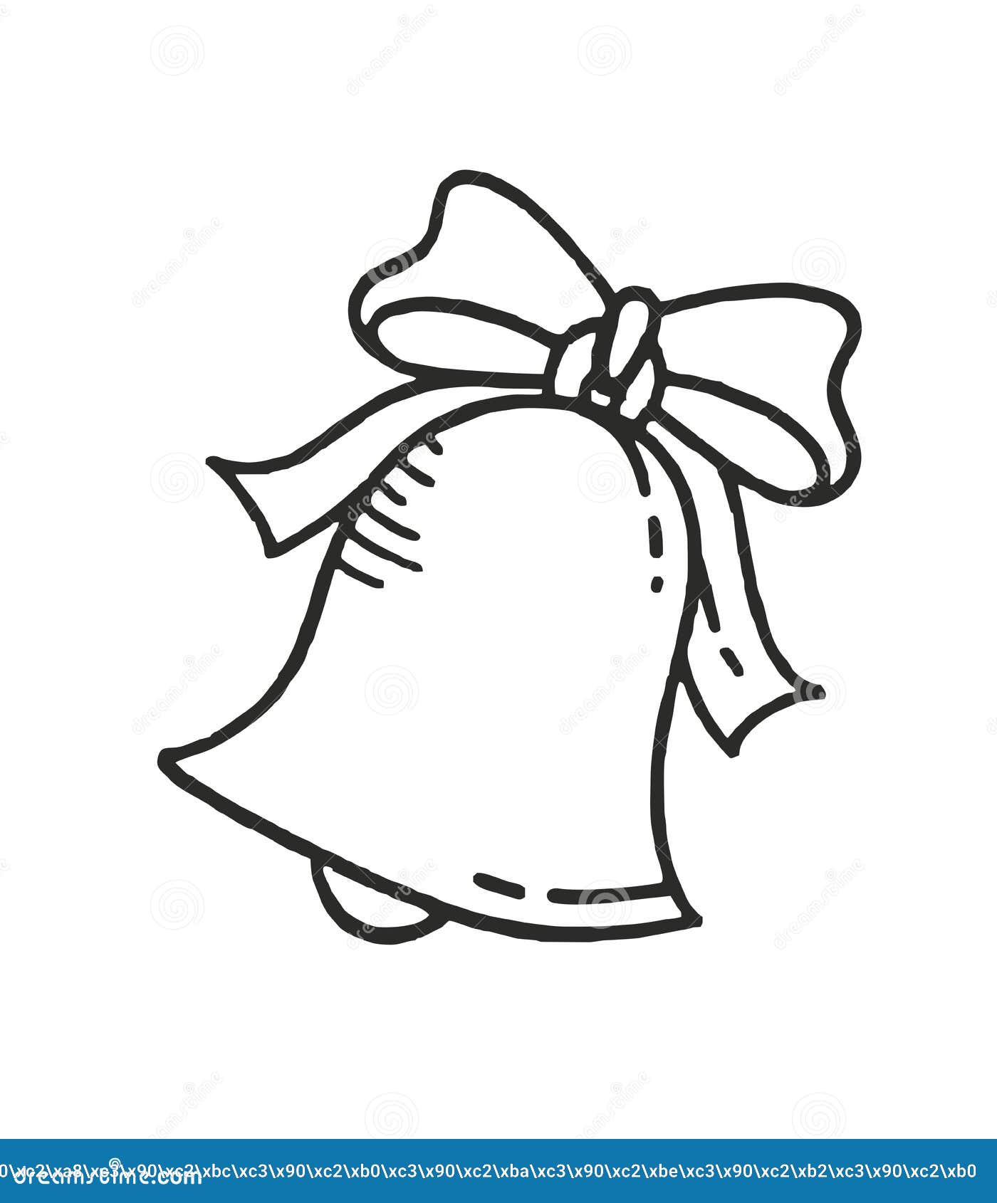 Bell Vector Illustration Doodle Isolated on White Background Christmas ...