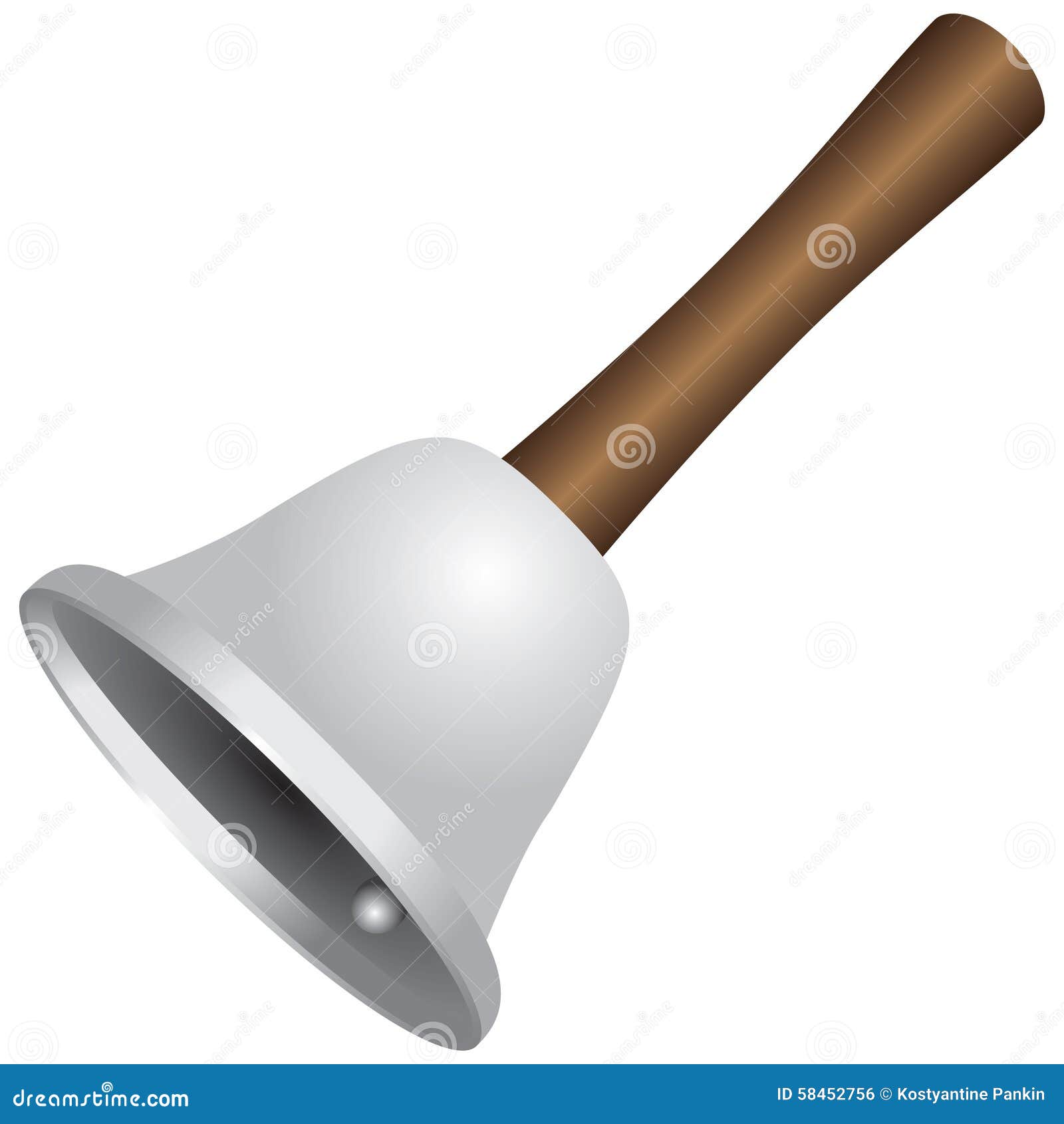 Bell on wooden handle stock illustration. Illustration of retro - 58452756