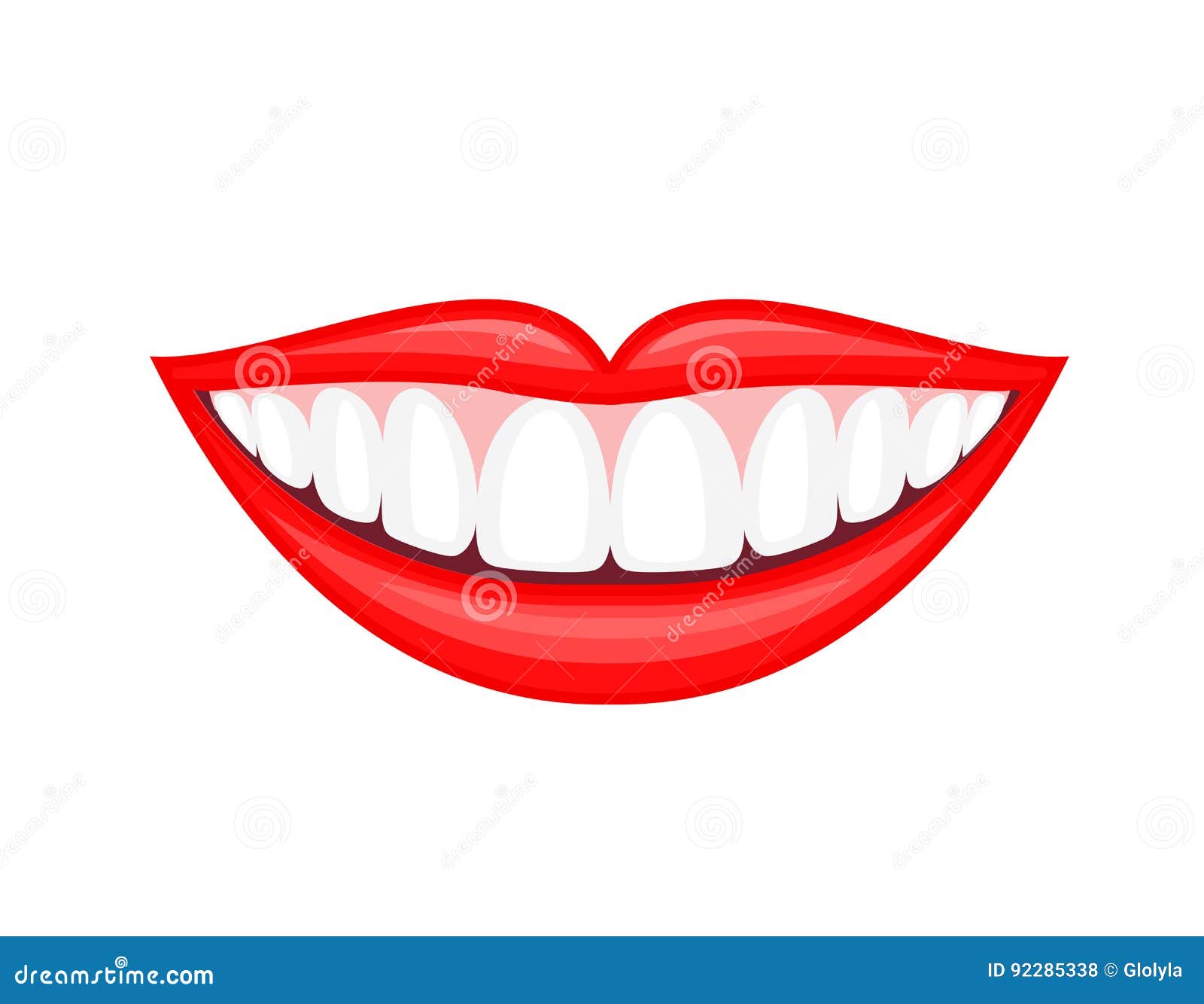 Bella Bocca Sorridente Con I Denti Sani Illustrazione Vettoriale ...