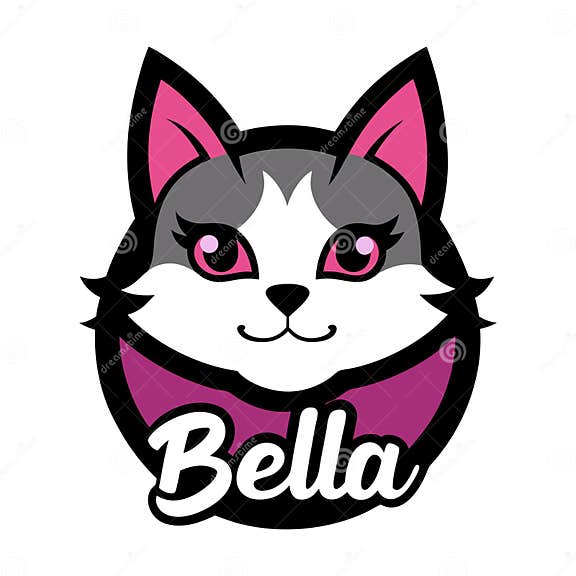 Bella cat head mascot logo stock illustration. Illustration of wildlife ...