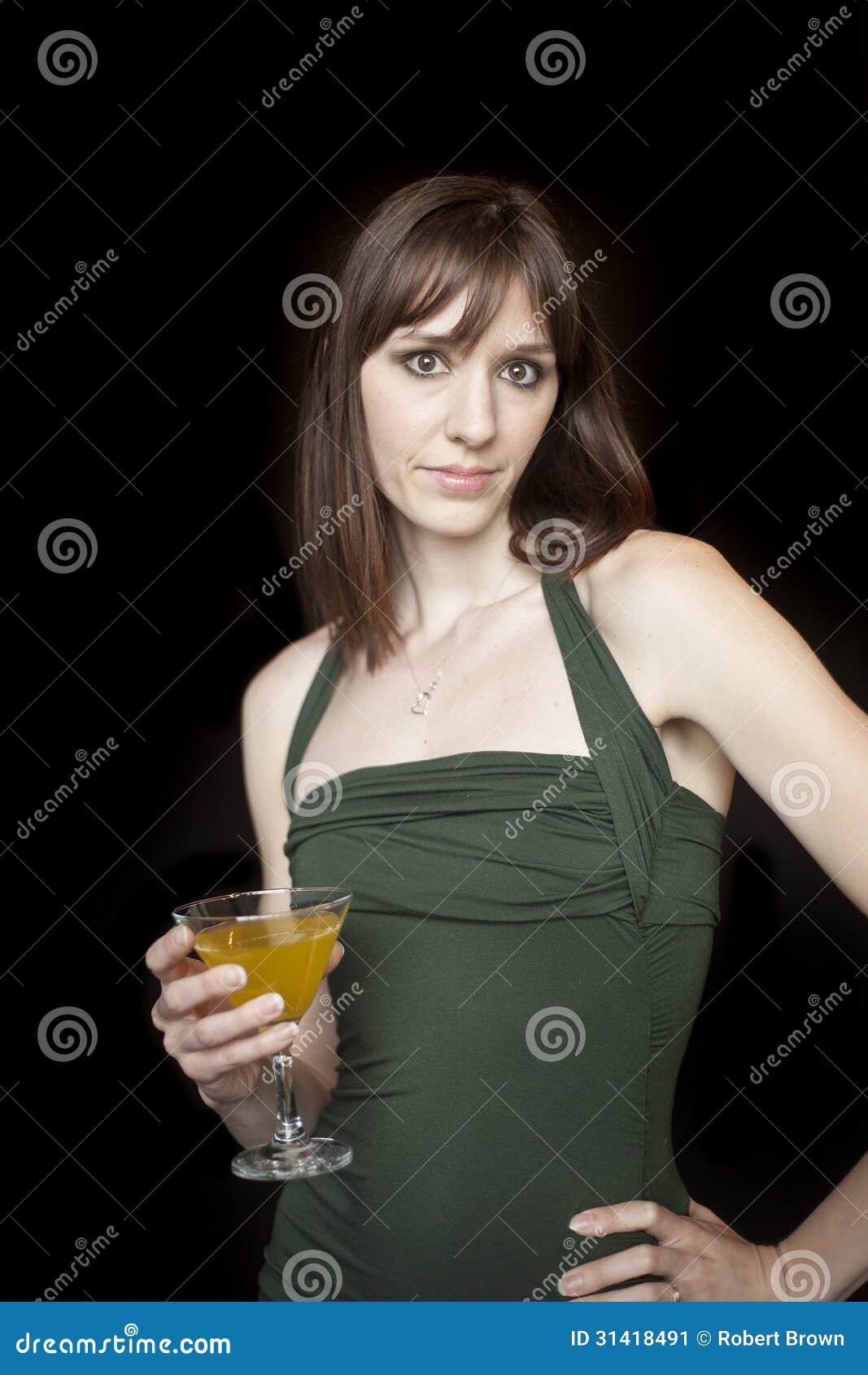 Bella Giovane Donna Con I Capelli E Gli Occhi Di Brown Immagine Stock ...