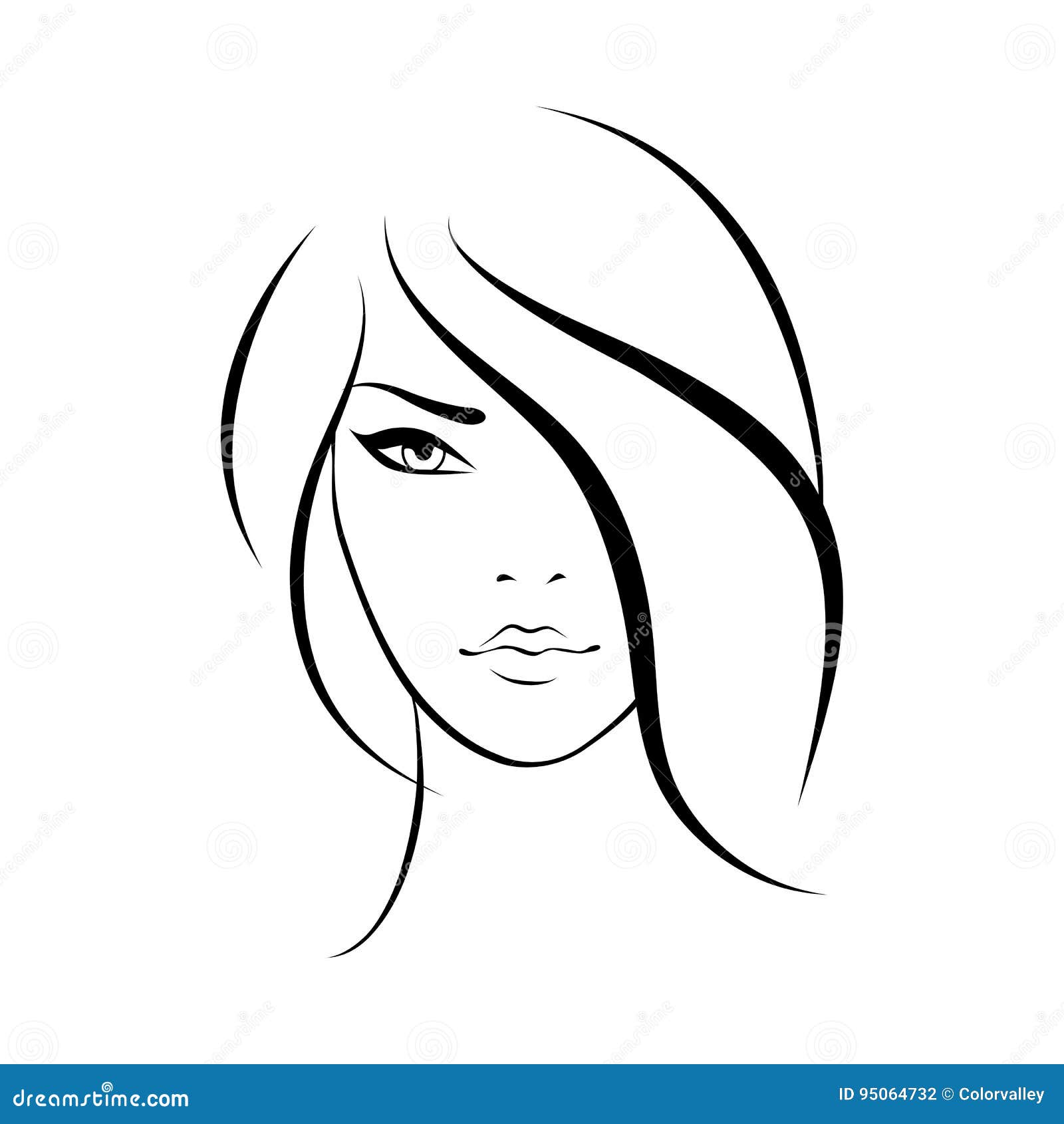 Bella Icona Del Fronte Della Donna Illustrazione Vettoriale ...