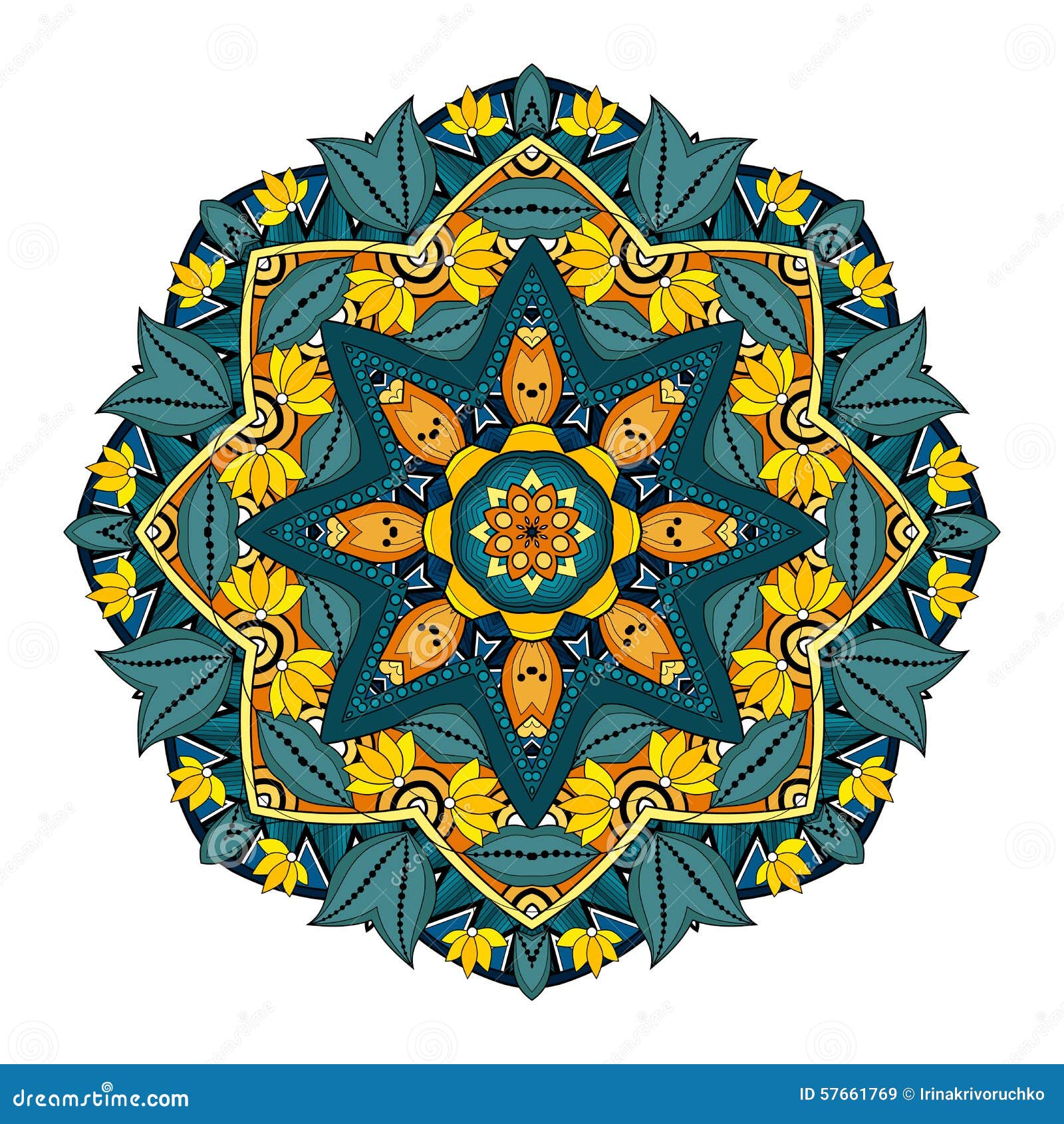 Bella Mandala Colorata Deco Di Vettore Illustrazione Vettoriale ...