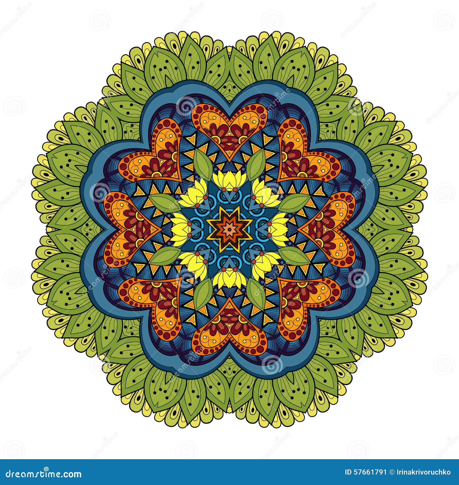 Bella Mandala Colorata Deco Di Vettore Illustrazione Vettoriale ...