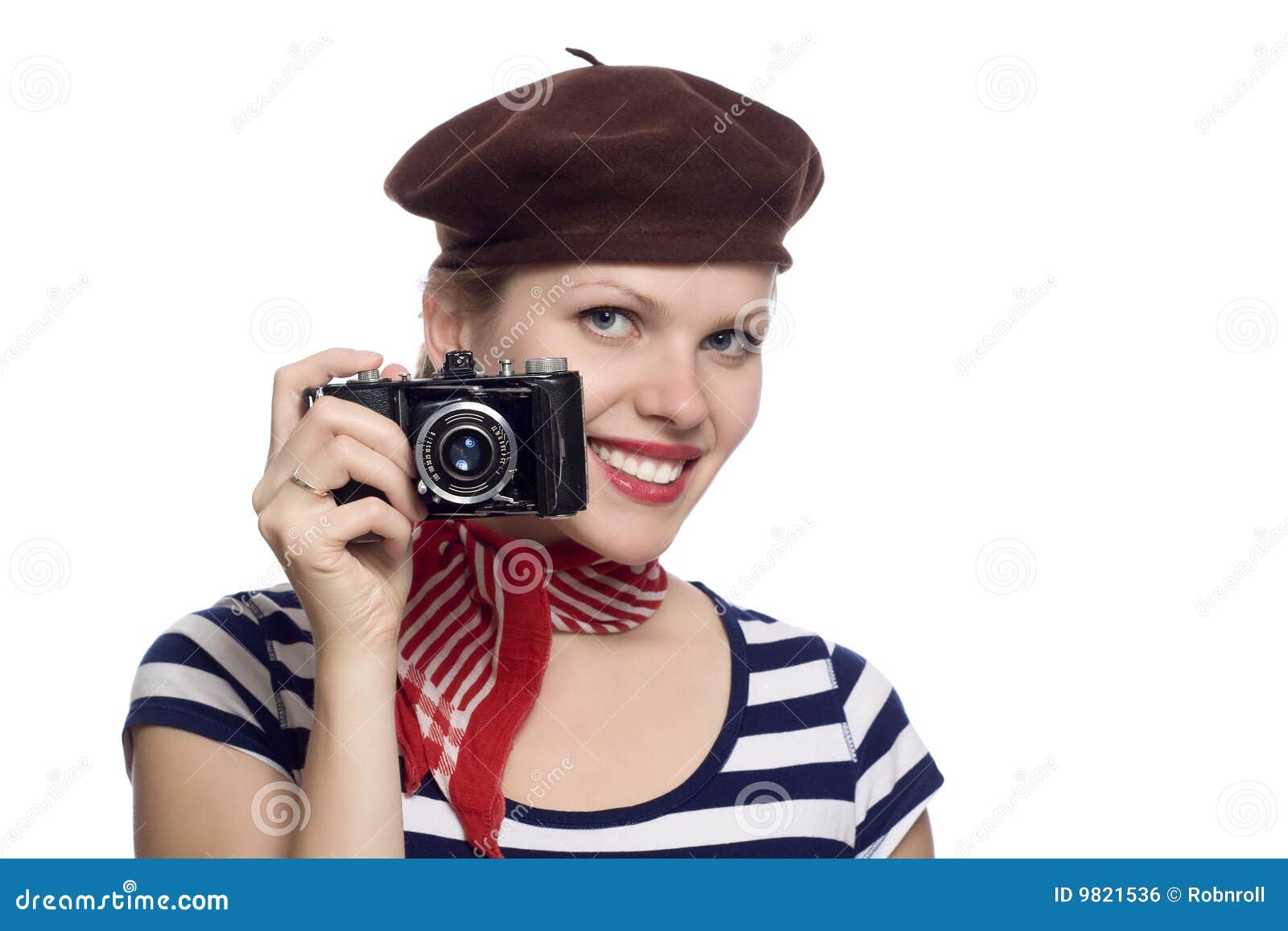 Bella Ragazza Nello Sguardo Classico Del Francese 60s Fotografia Stock ...