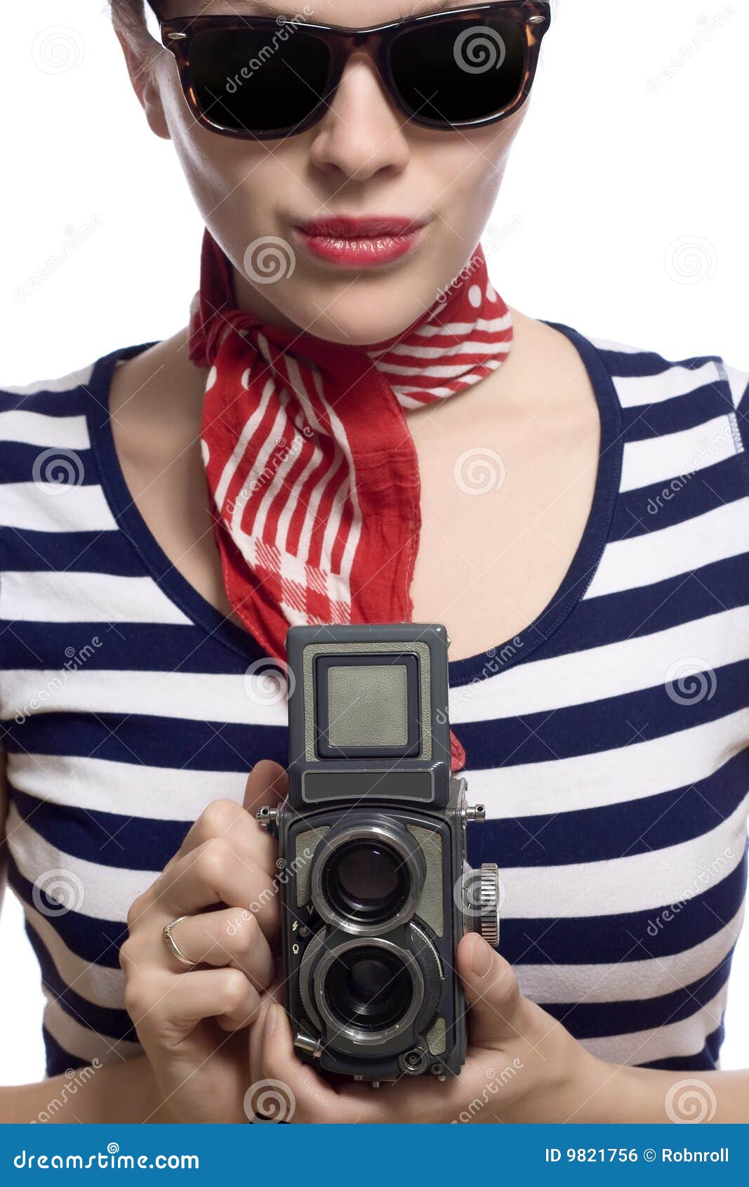 Bella Ragazza Nello Sguardo Classico Del Francese 60s Fotografia Stock ...