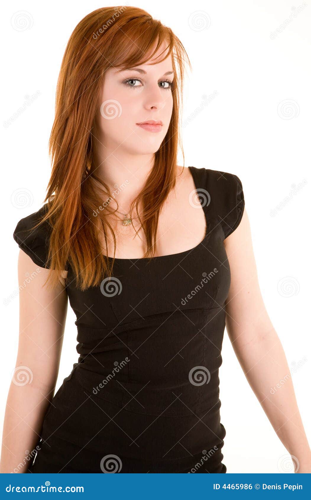 Bella Signora Isolated Di Redhead Su Bianco Fotografia Stock - Immagine ...