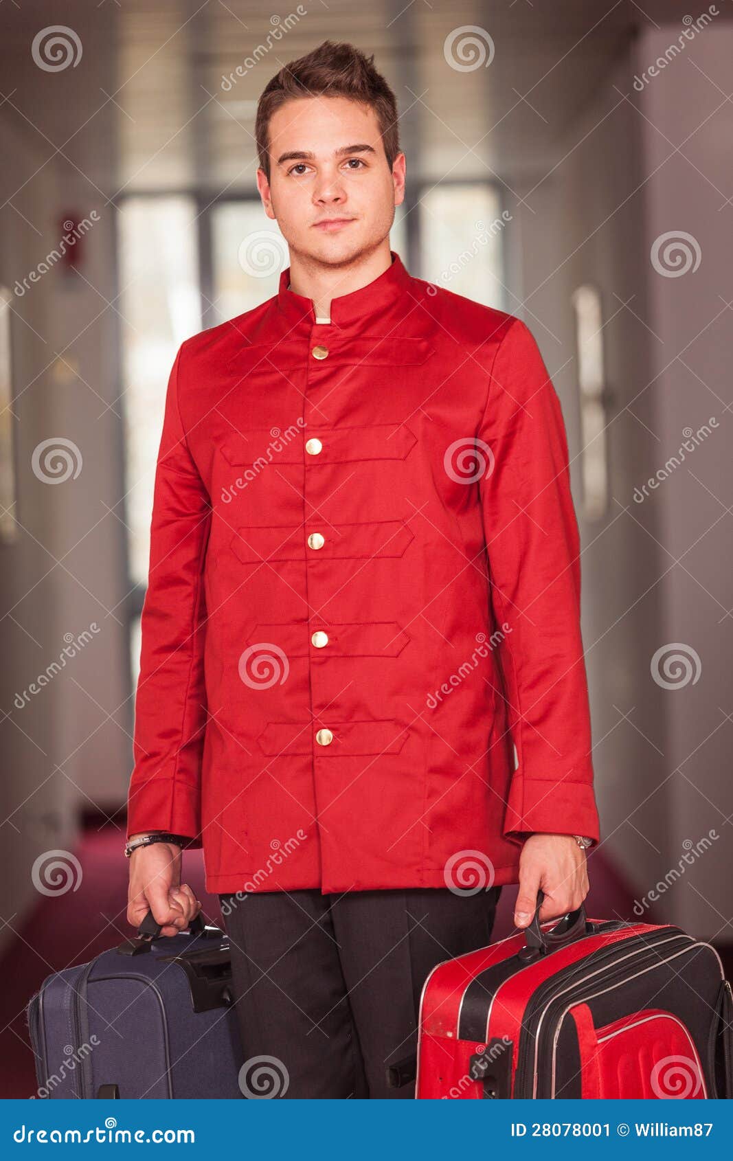 Bellboy with Luggages stock image. Image of porter, luxury - 28078001