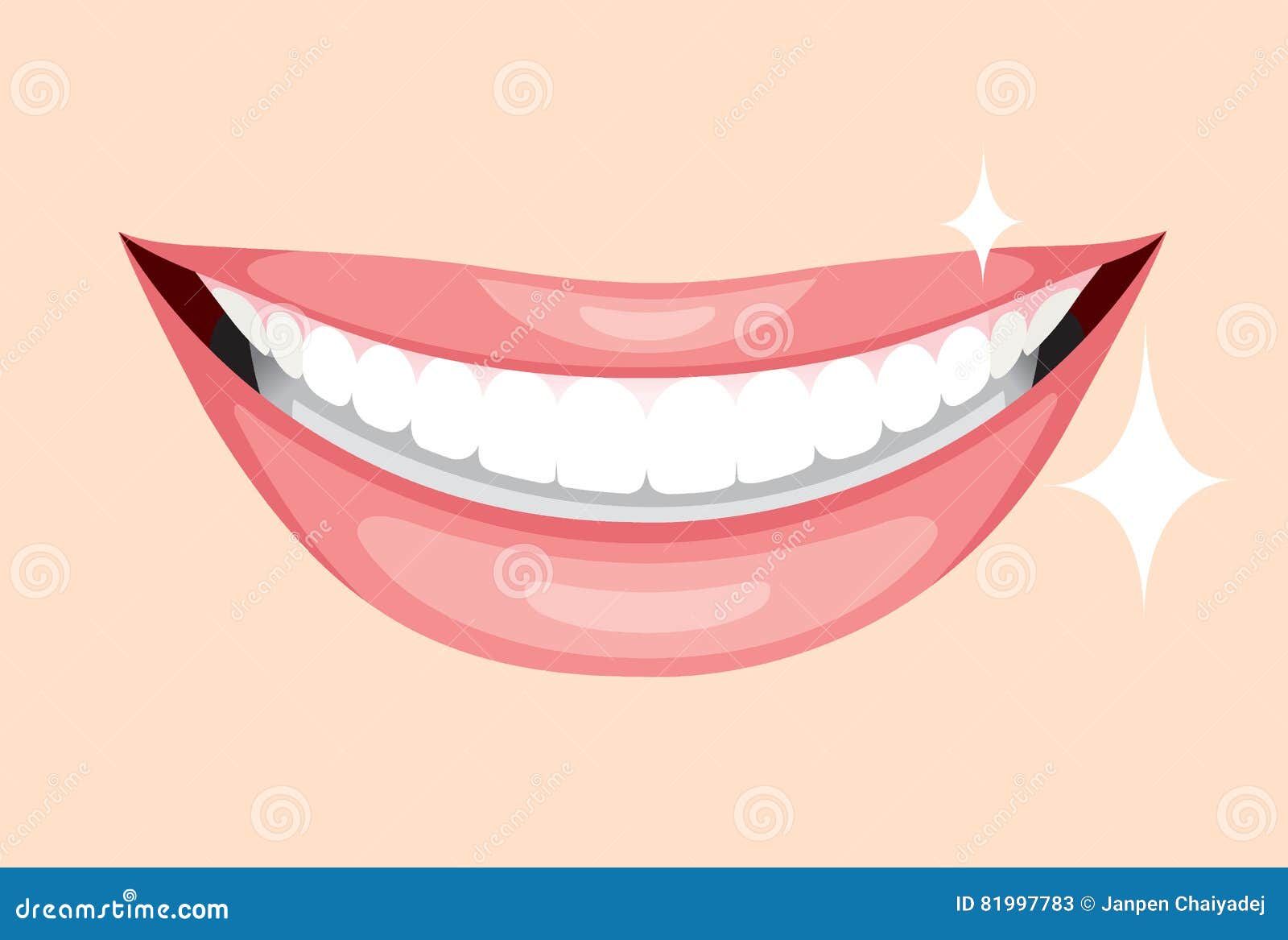 Belle Bouche, Sourire Et Dents Illustration de Vecteur - Illustration ...