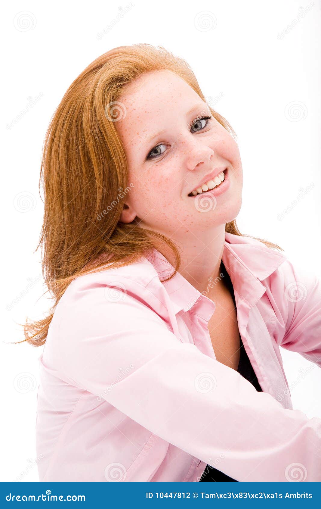 Belle Fille De Ladolescence Couverte De Taches De Rousseur Photo Stock