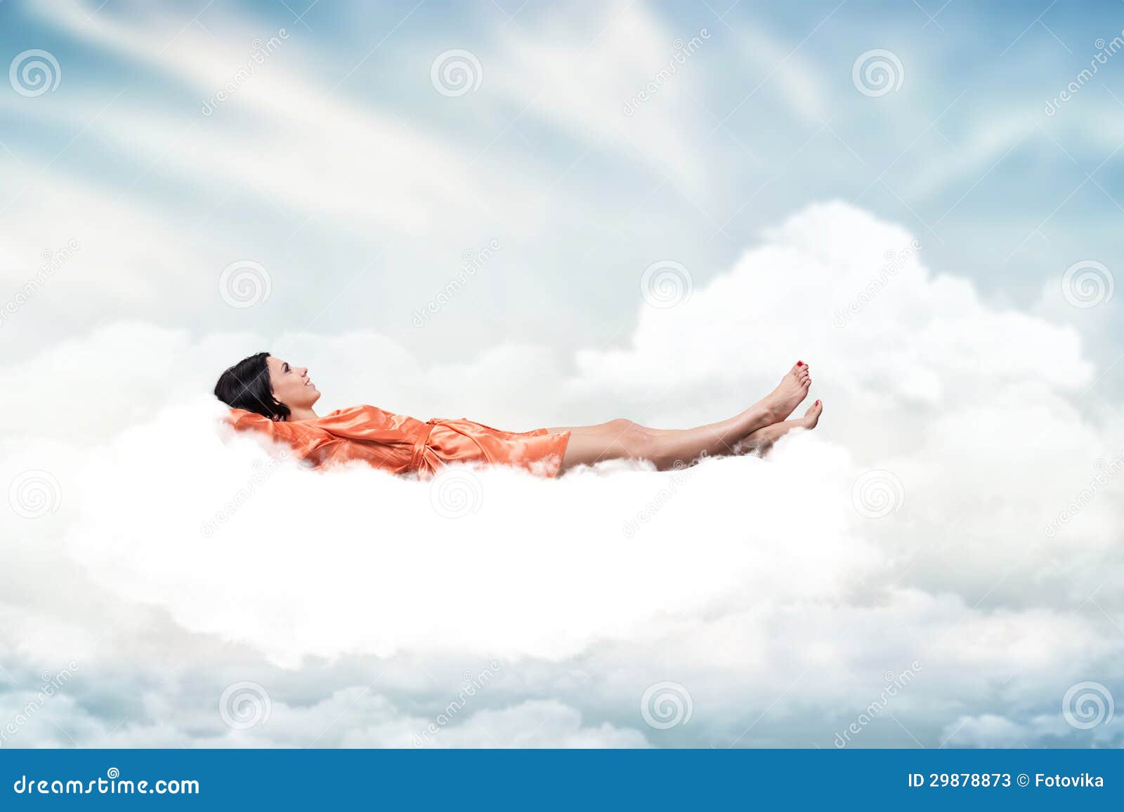 Fille sur un nuage image stock. Image du jour, gens, concept - 29878873