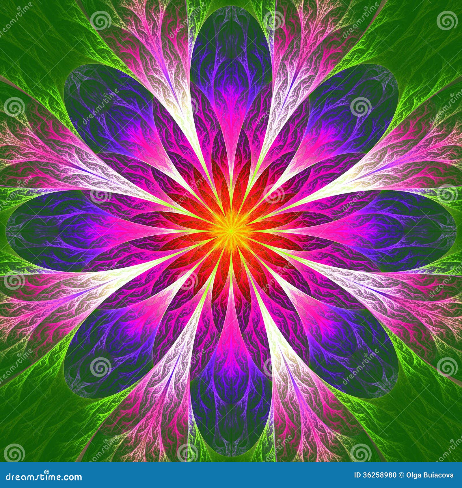 Belle Fleur Multicolore De Fractale Illustration Stock Illustration