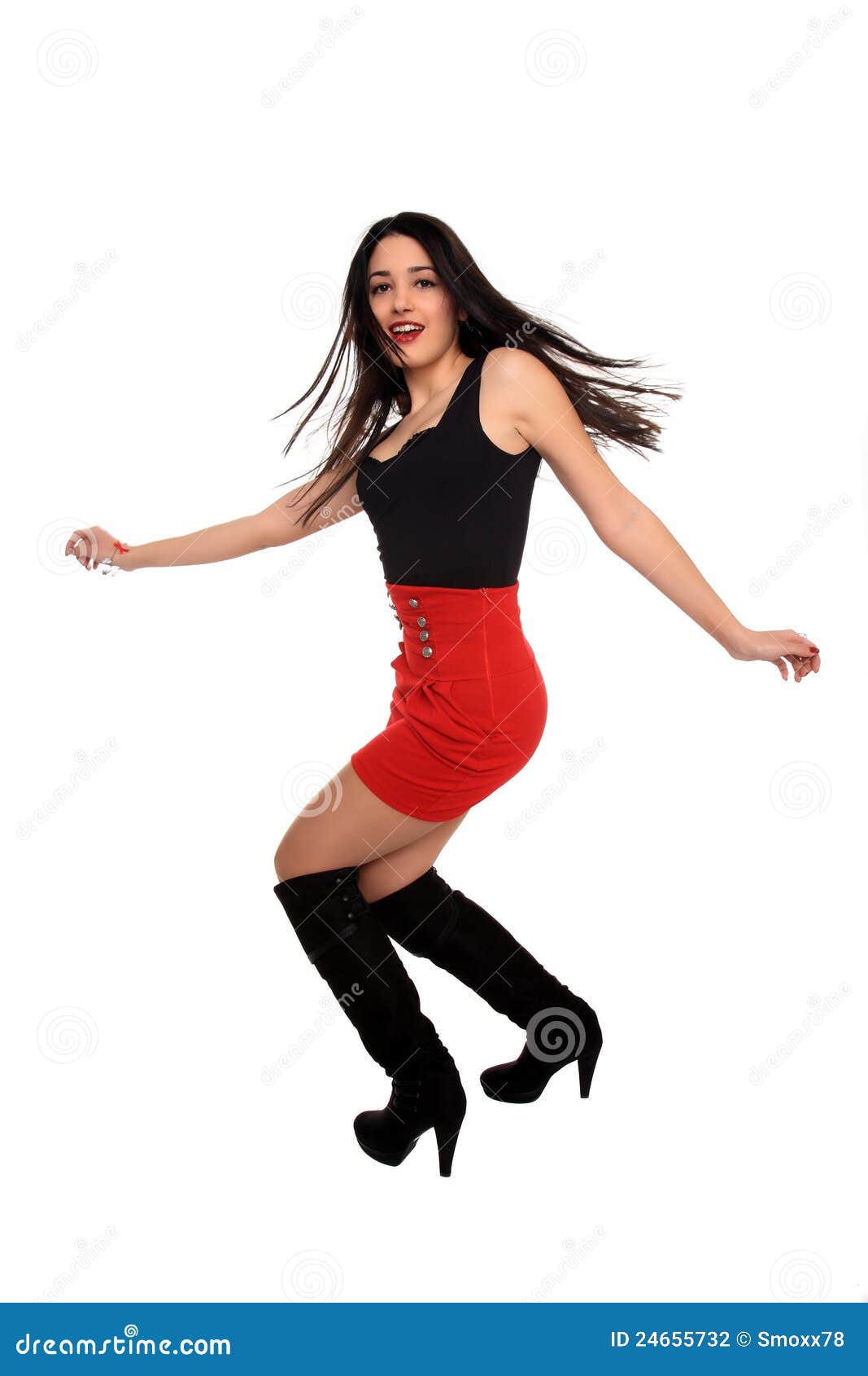 Belle Jeune Fille Avec La Jupe Rouge Photo Stock Image Du Mode Mini