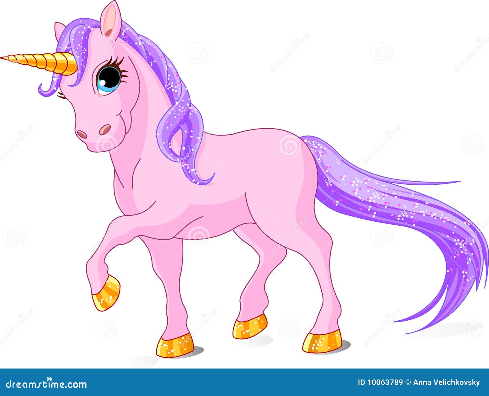 Belle licorne rose illustration de vecteur. Illustration du mignon ...