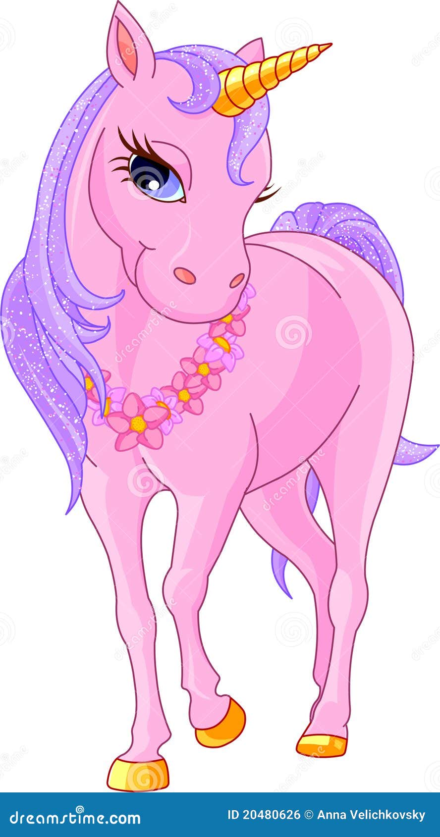 Belle licorne rose illustration de vecteur. Illustration of animal ...
