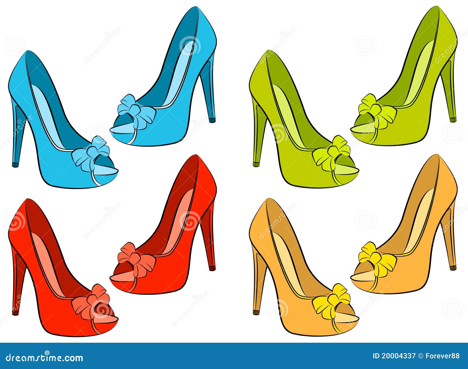 Belle Paire De Chaussures Avec Le Haut Talon Illustration de Vecteur ...