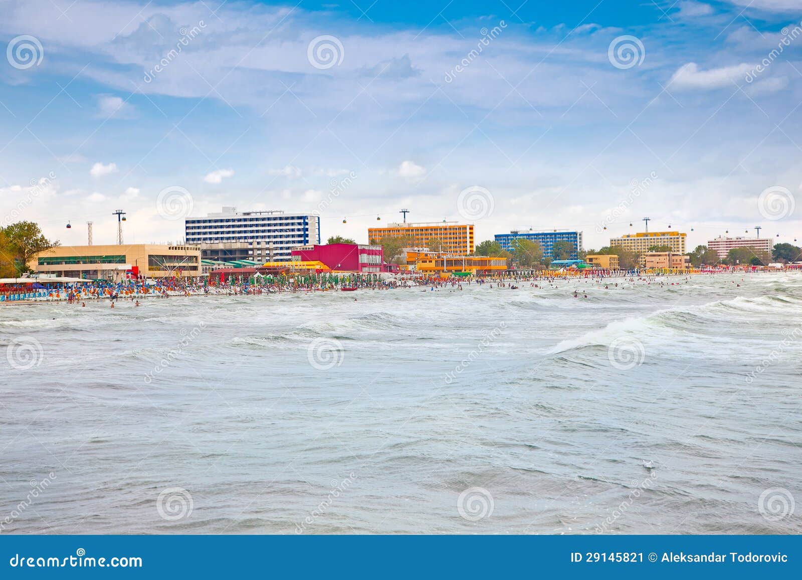 Belle Plage Dans Mamaia, Roumanie. Image stock - Image du destination ...