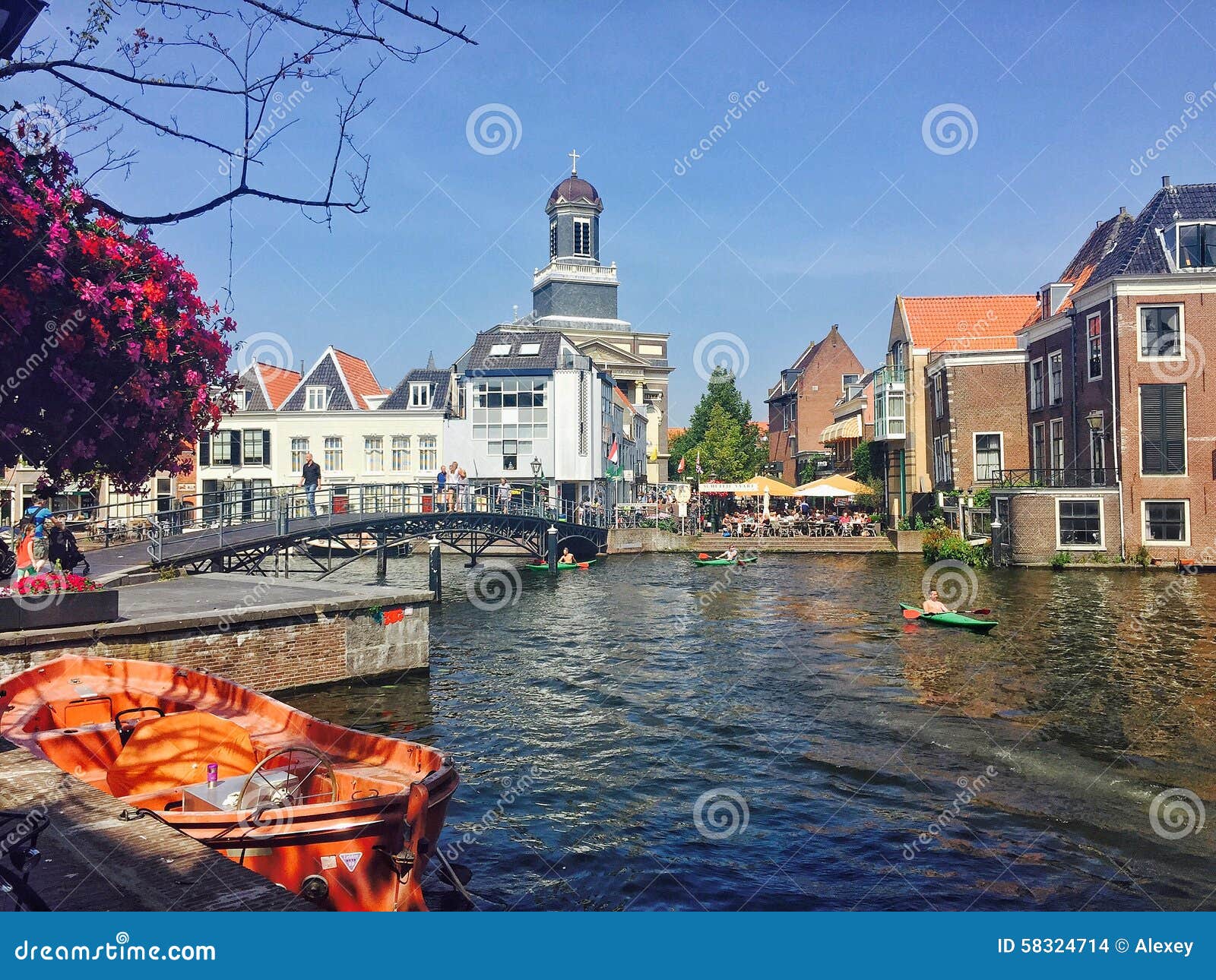 Belle Vue De Ville De Leyde, Pays-Bas Photo stock - Image du ville ...