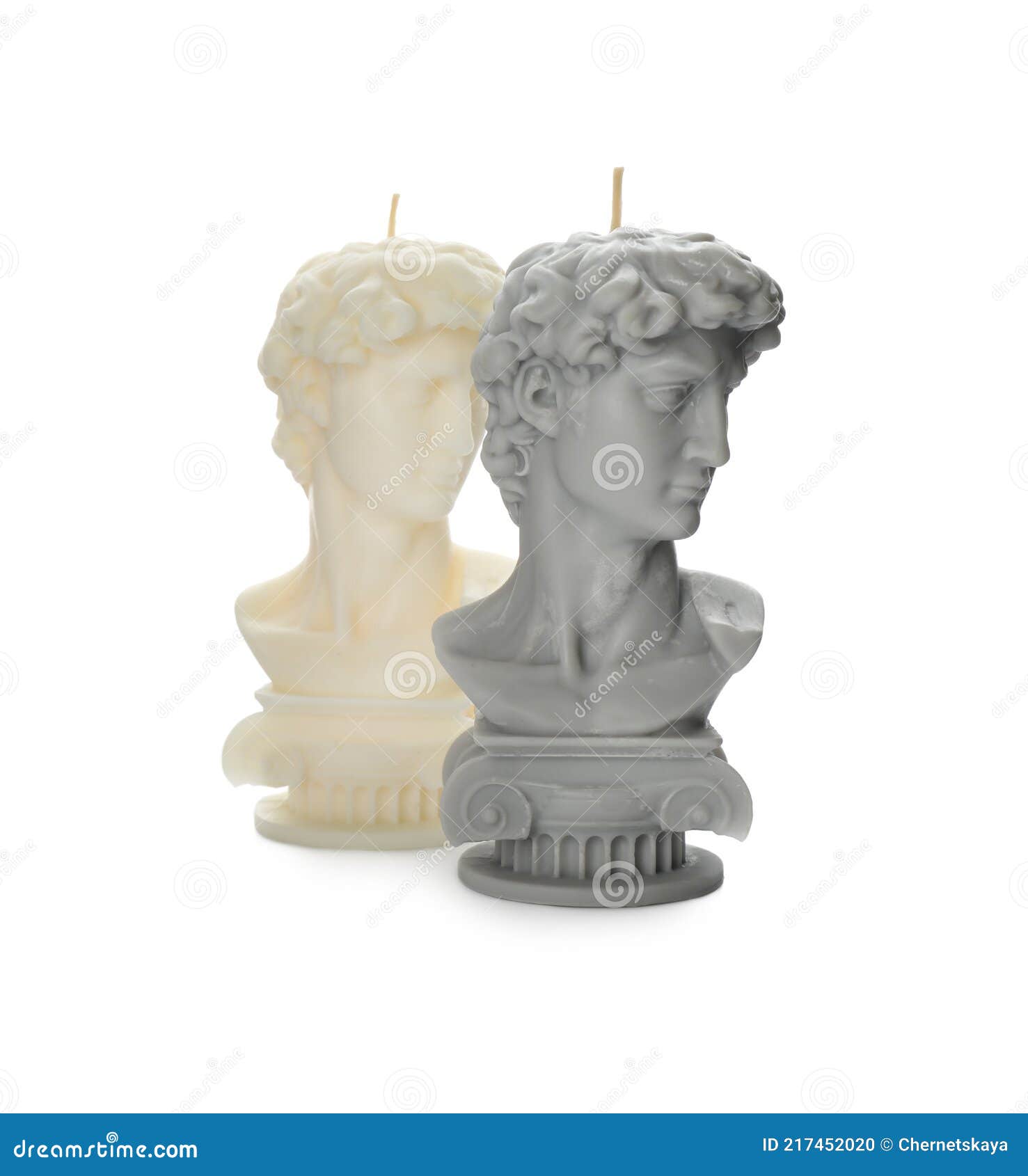 Belles Bougies David Buste Sur Fond Blanc Photo stock - Image du objet ...