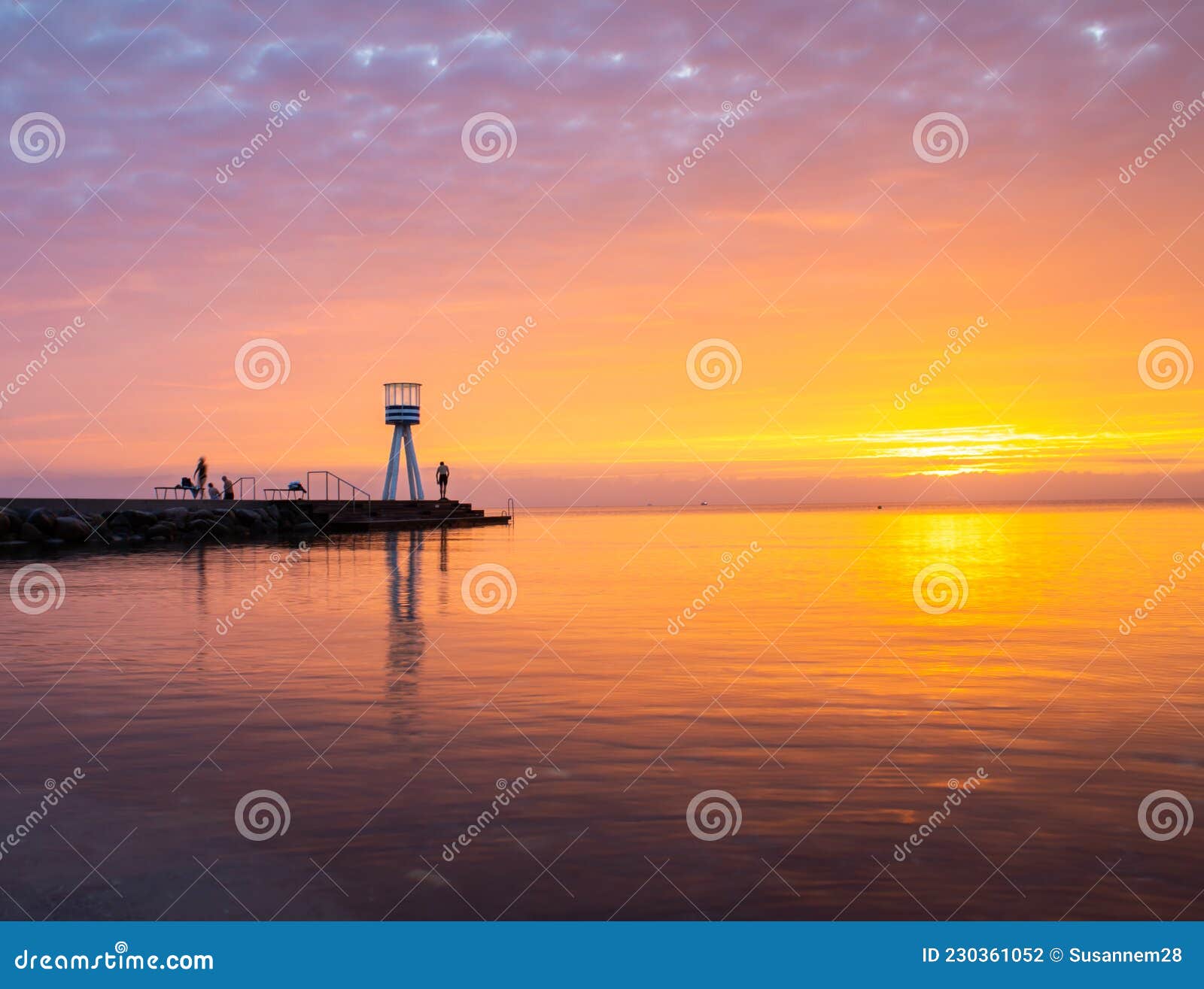 Bellevue Beach at Sunrise, Denmark Stock Photo - Image of beach ...