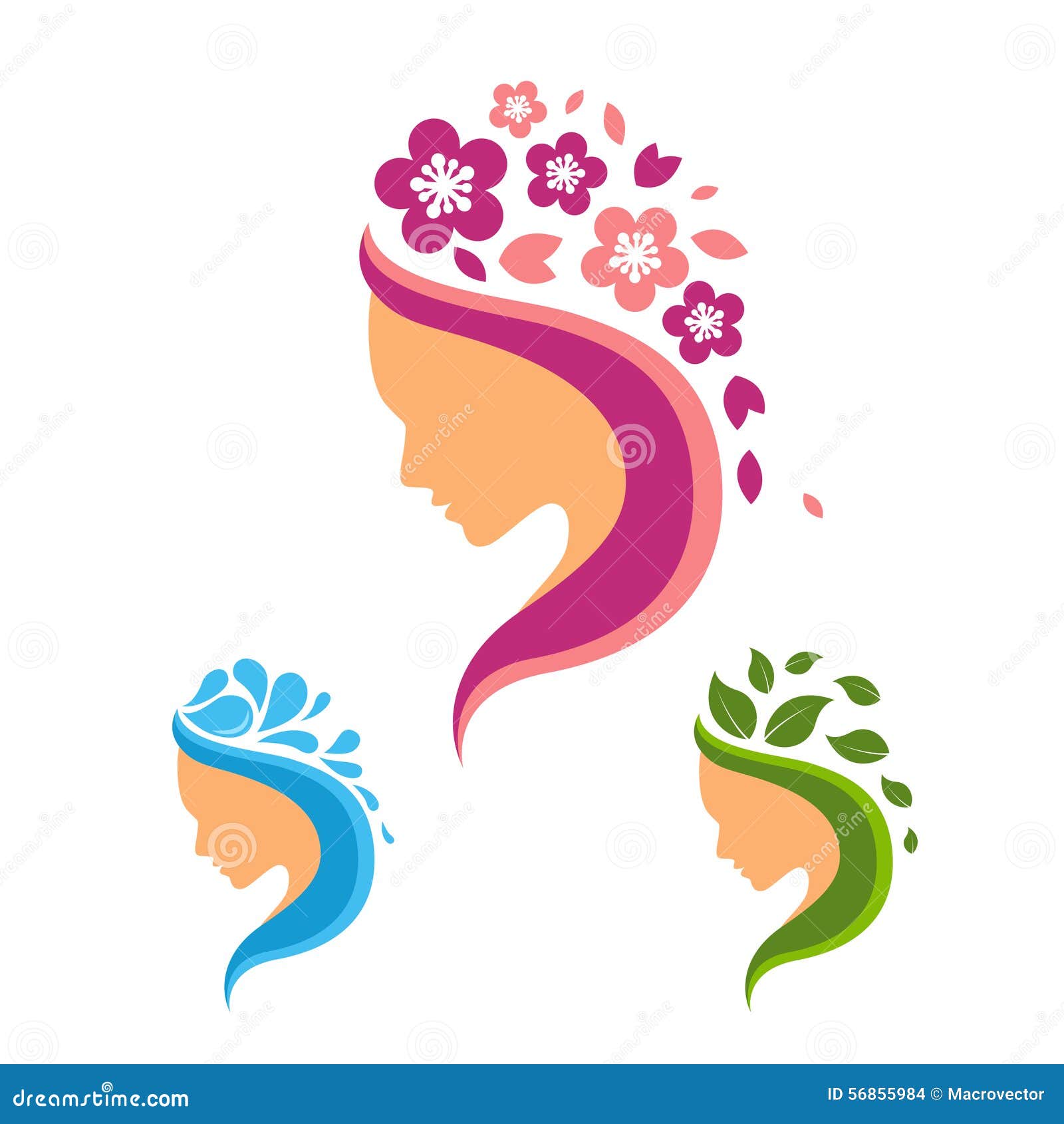 Bellezza Logo Set illustrazione vettoriale. Illustrazione di faccia ...