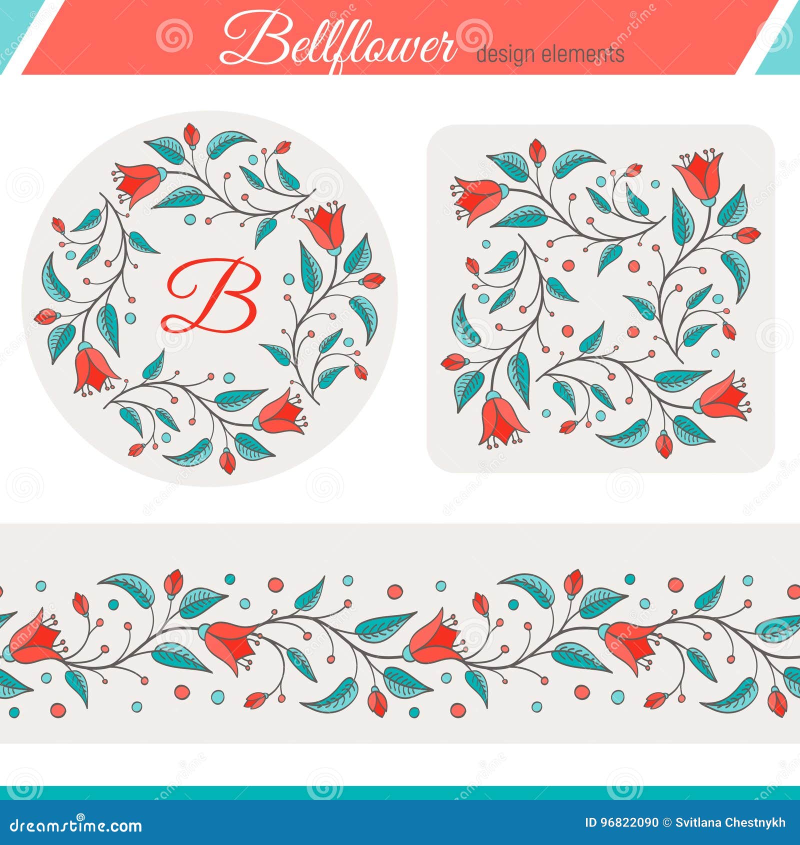 Bellflower Floral Elements, Wedding Design Stock Vector - Illustration ...