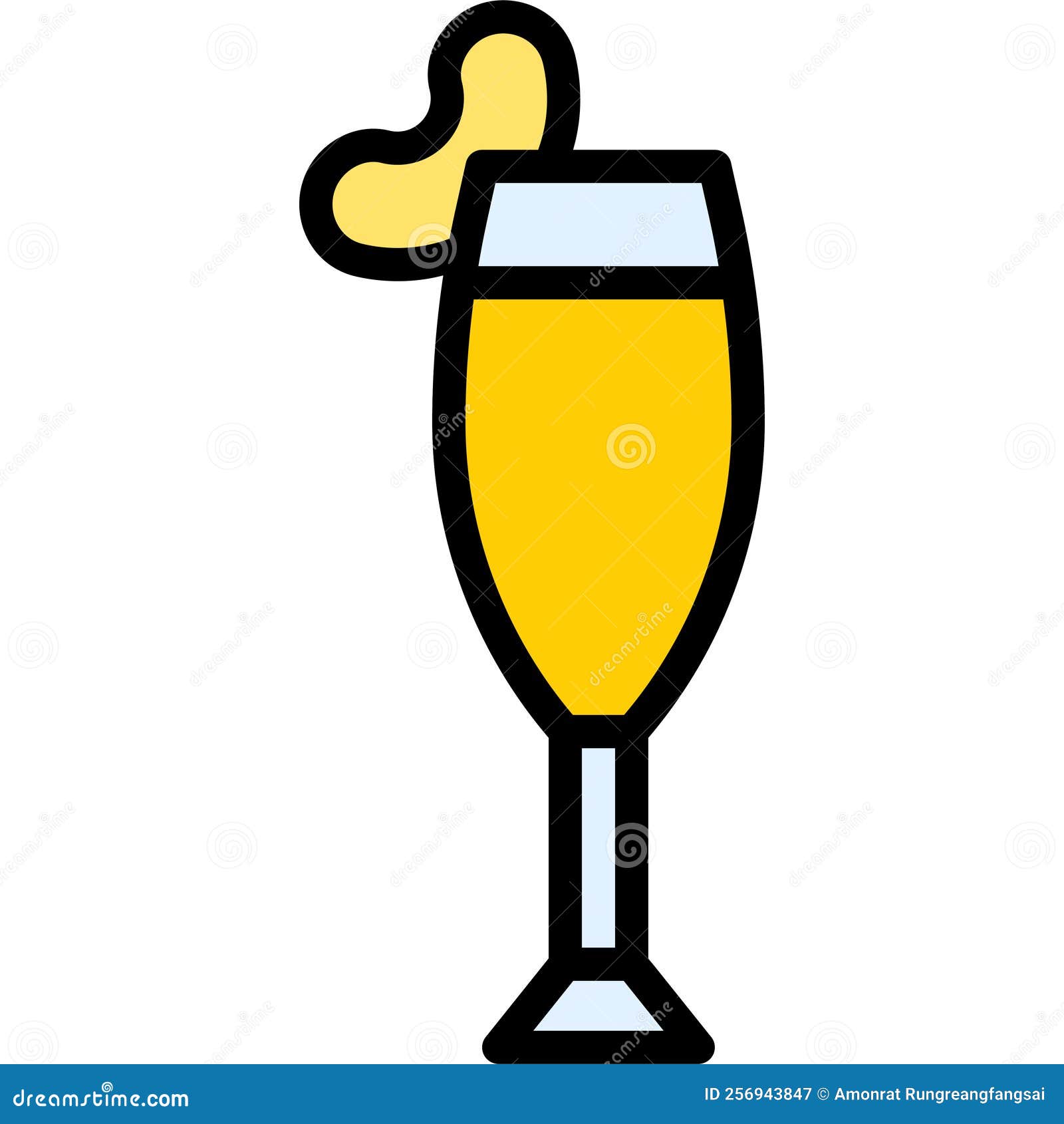 Bellini Cocktail Icon Alcoholic Mixed Drink Vector Stock Vector