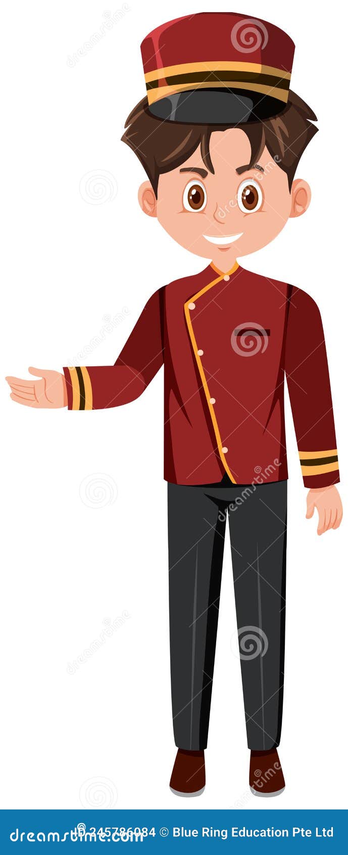 Bellman in red costume stock vector. Illustration of humorous - 245786084