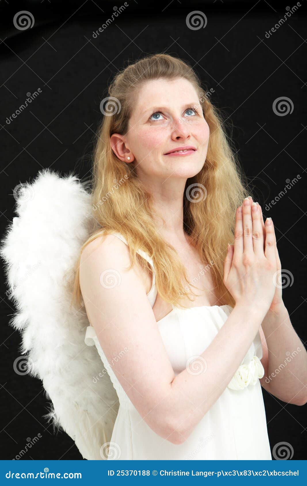 Bello Angelo Che Prega Al Cielo Fotografia Stock - Immagine di ...