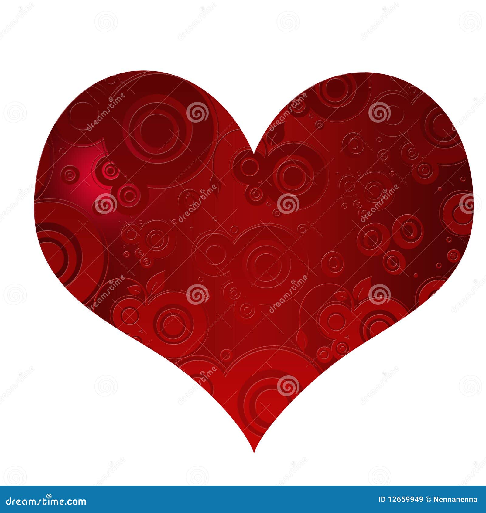 Bello Cuore Rosso Con Differenti Figure Illustrazione di Stock ...