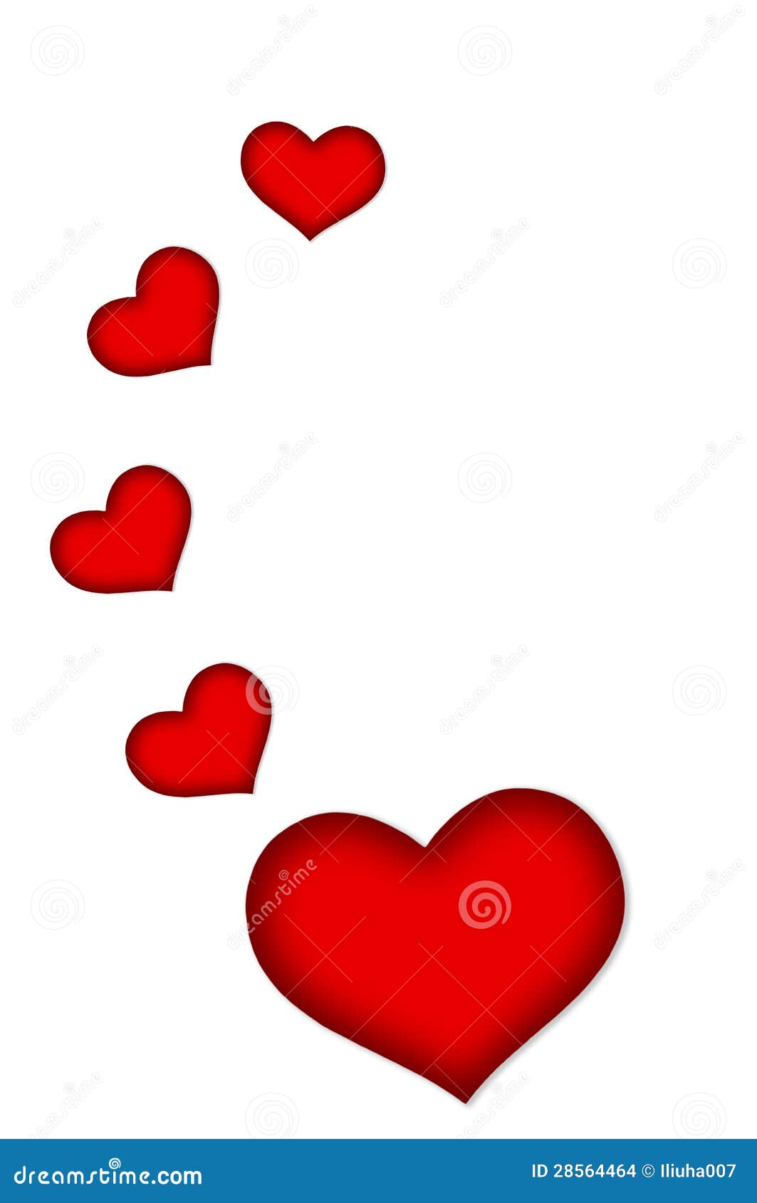 Bello Cuore Rosso Su Un Fondo Bianco Illustrazione di Stock ...