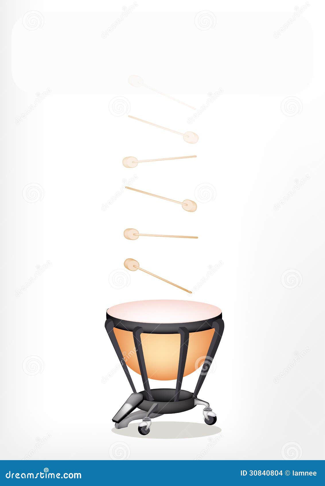 Bello Timpano Classico Con I Bastoni Sulla B Bianca Illustrazione ...