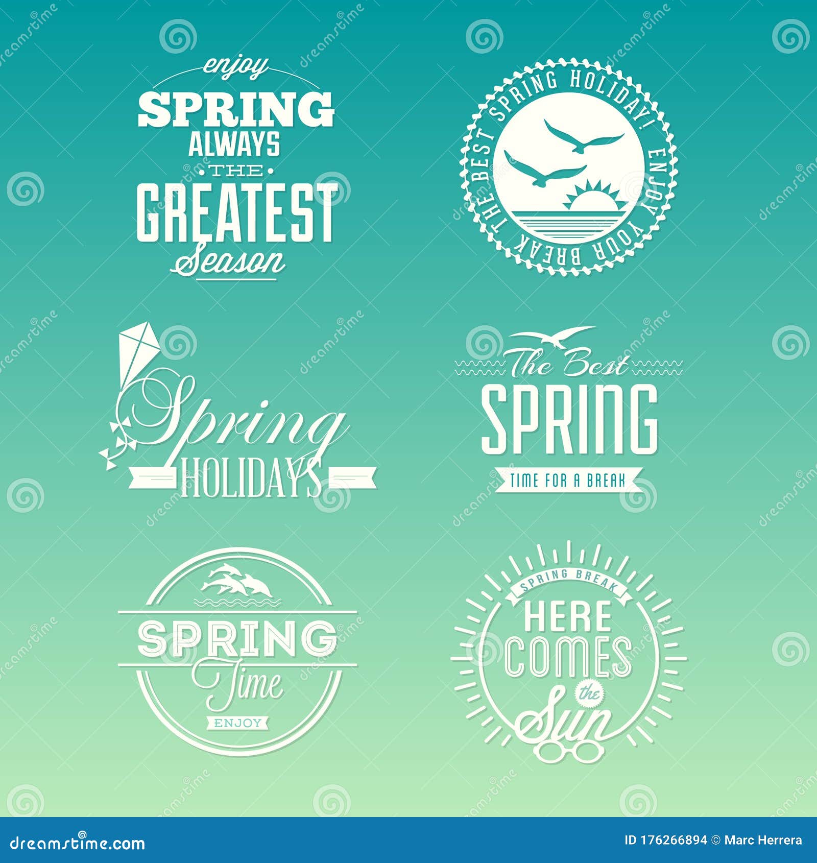 Bello Y Lindo Emblema De Primavera Stock de ilustración - Ilustración ...