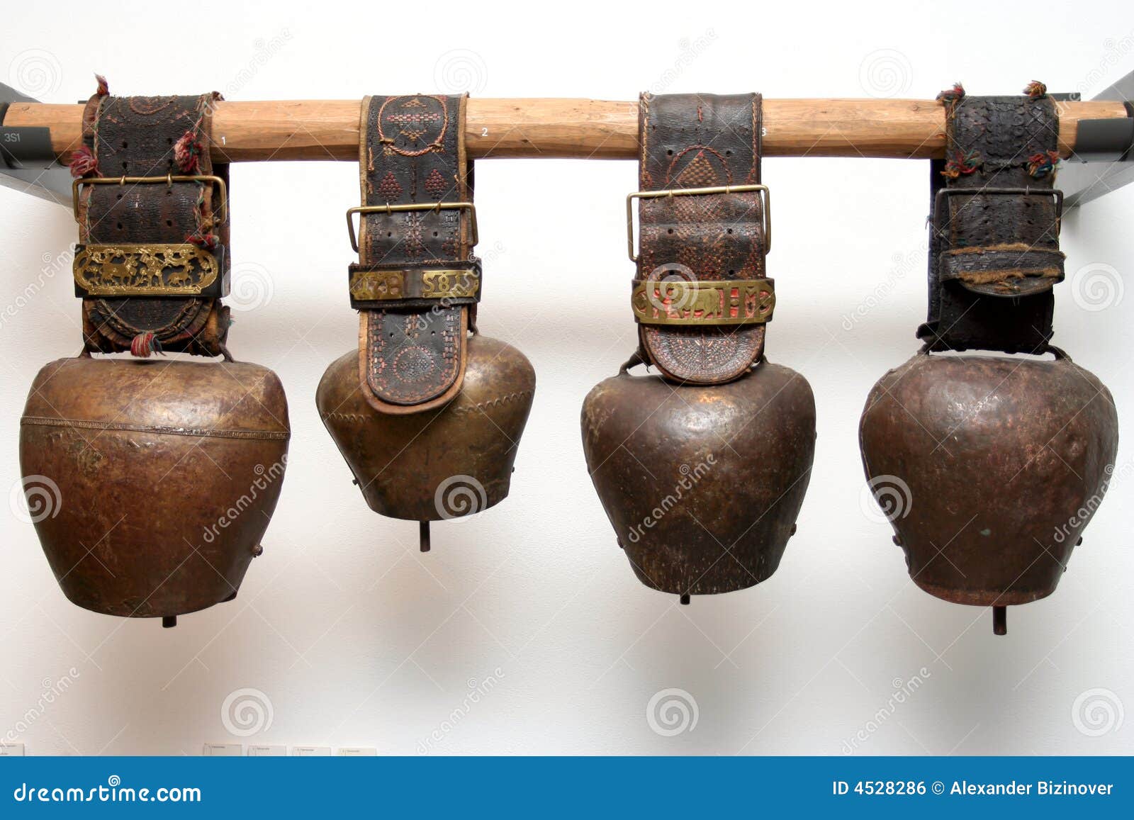 Bells stock photo. Image of rusty, wood, goat, strap, belt - 4528286