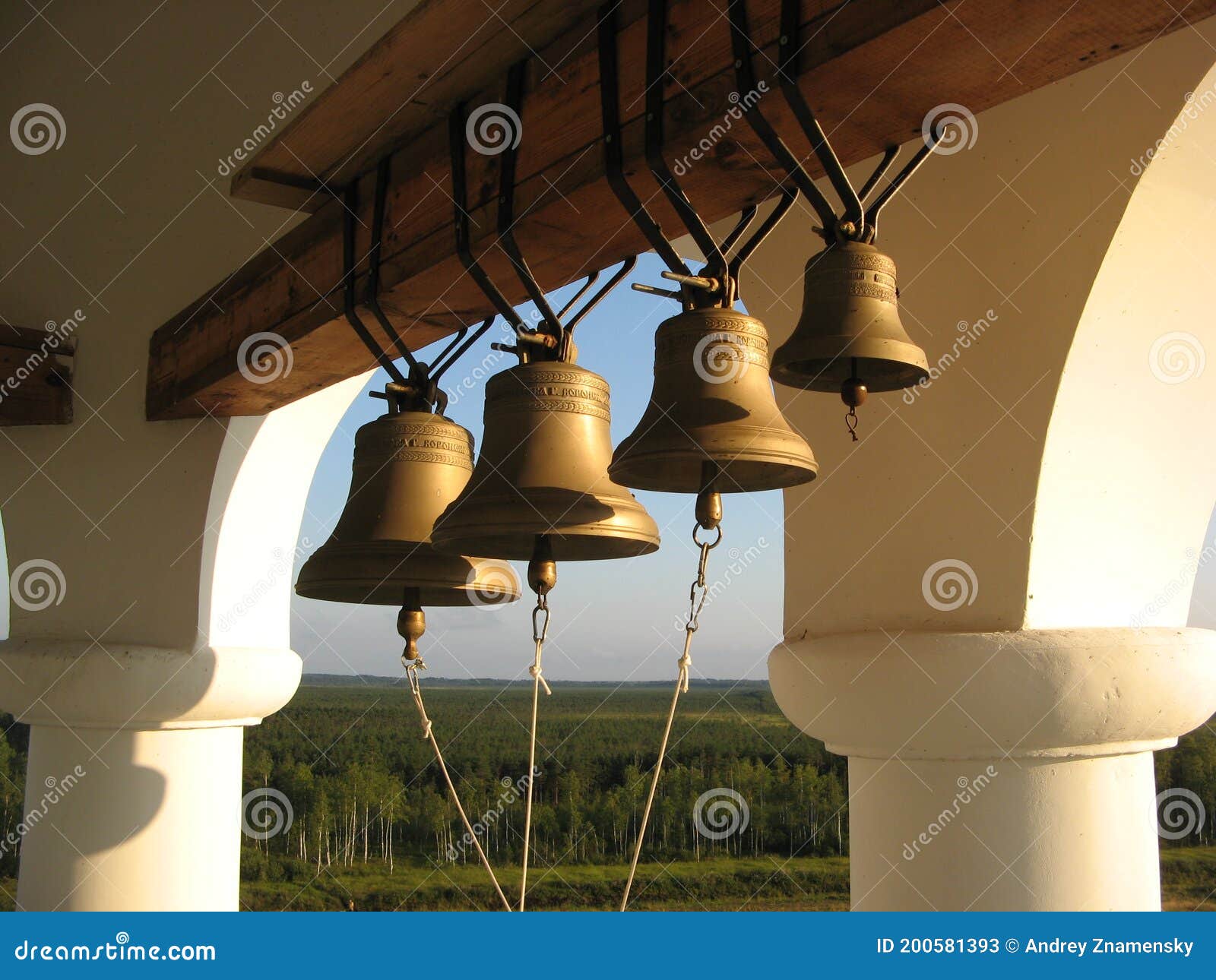 Bells on the Bell Tower of the Monastery Stock Image - Image of gift ...