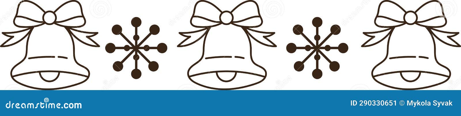 Bells Christmas Border stock vector. Illustration of winter - 290330651