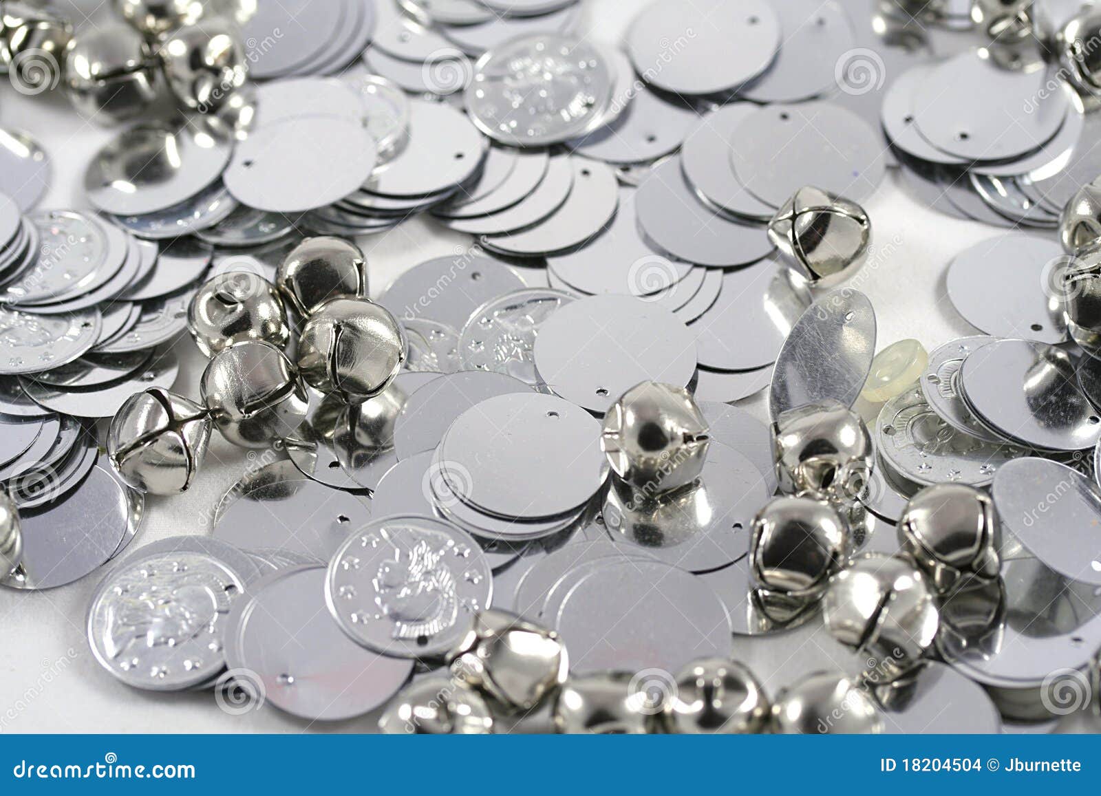 Bells and coins stock photo. Image of white, objects - 18204504