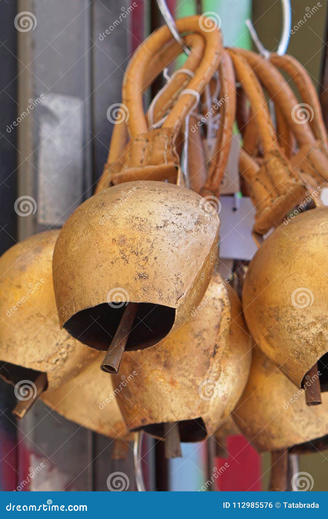 Bells for cows stock photo. Image of cowbell, bunch - 112985576